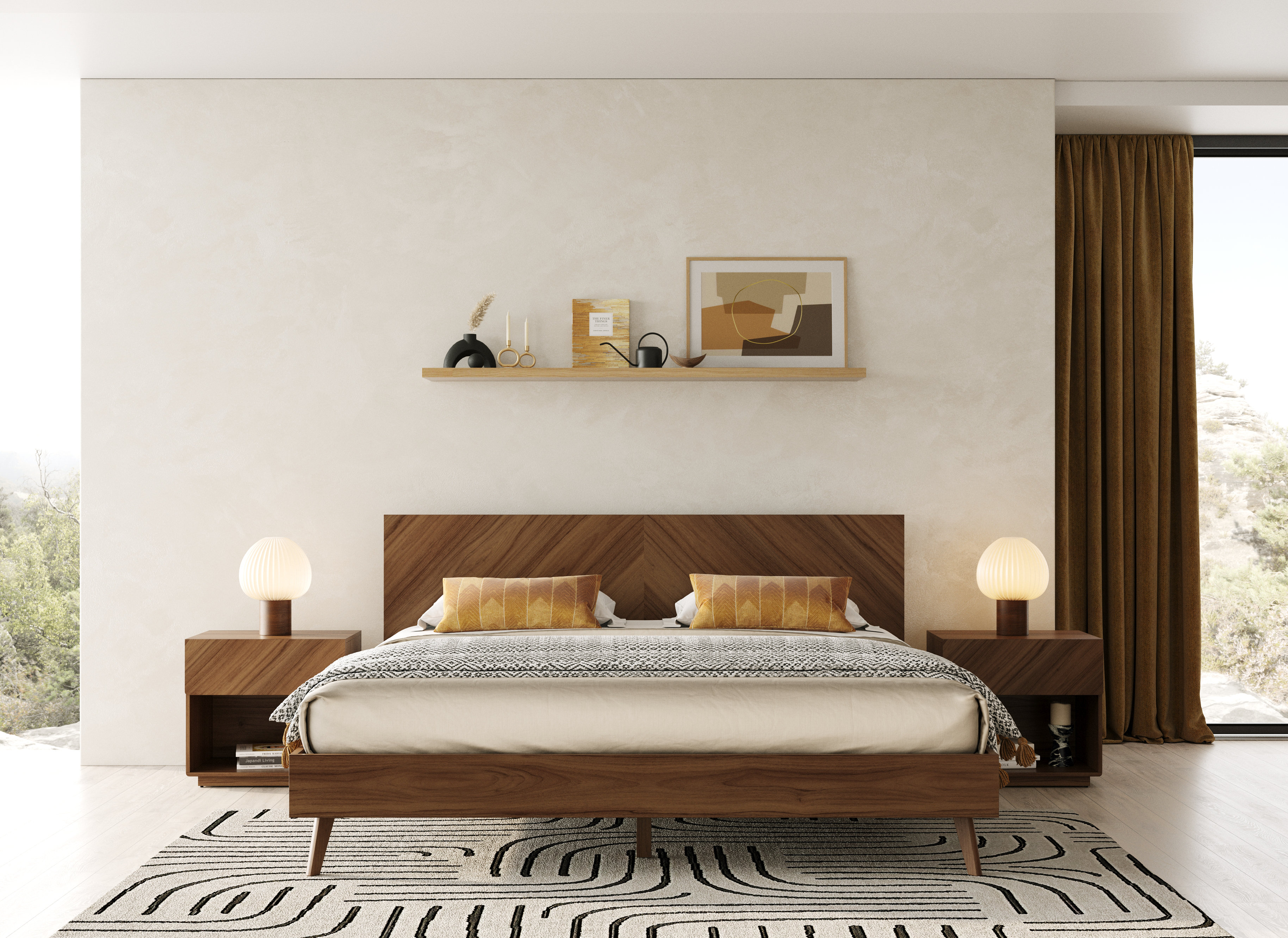 Wade Logan® Aukai Walnut Bed & Reviews | Wayfair