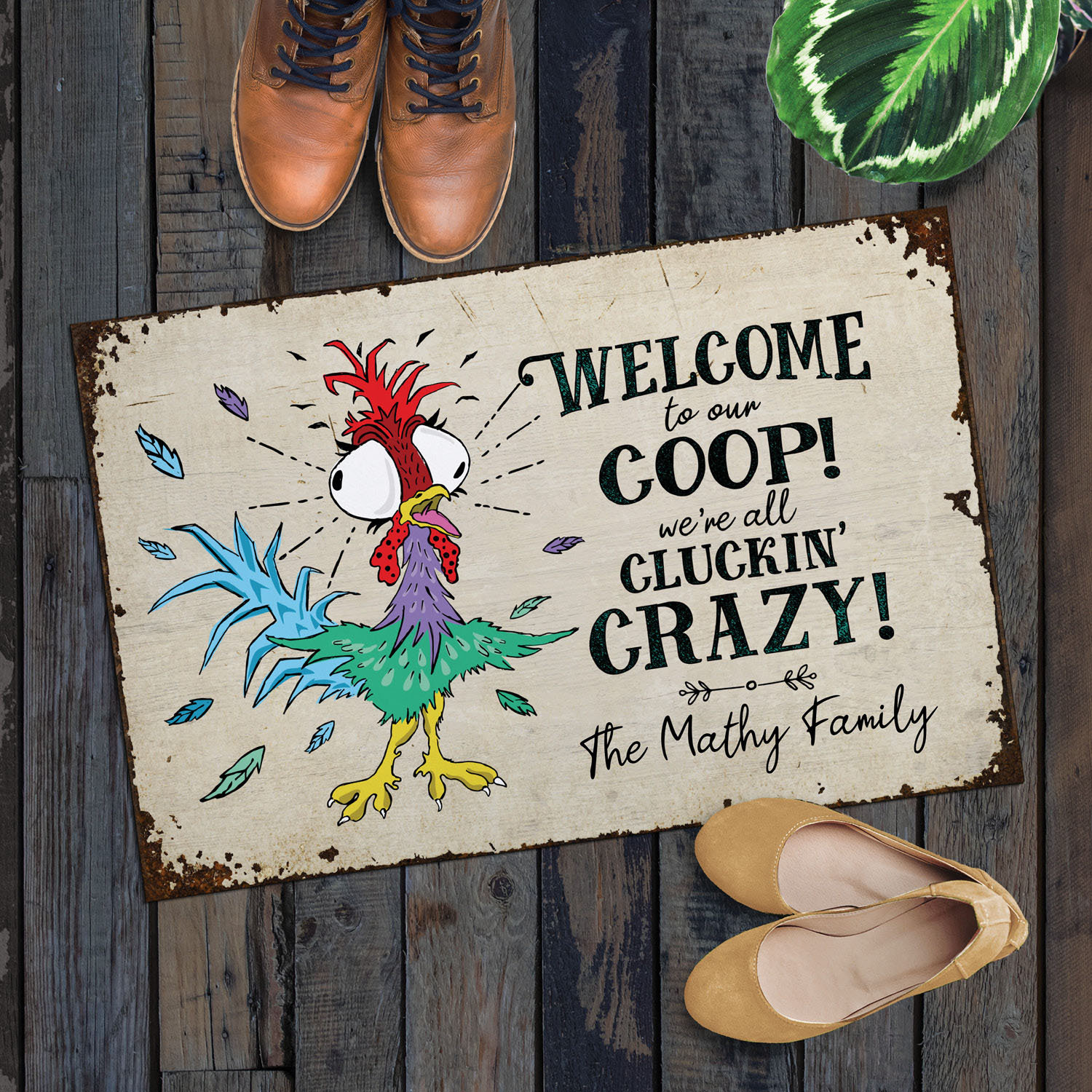 Trinx Bethene Name Printed 27" L x 0.25" W Non-Slip Outdoor Door Mat ...