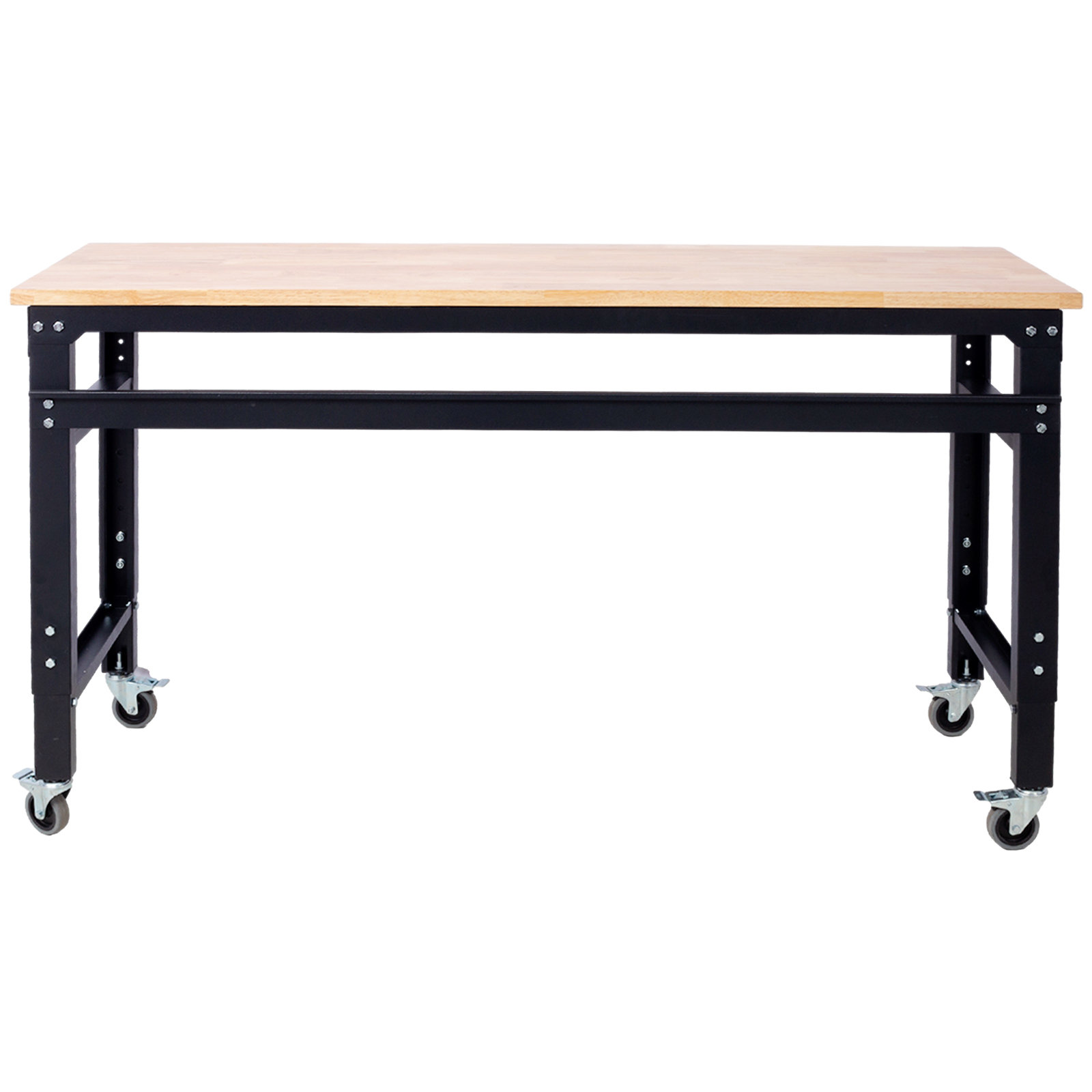 Antestuty 60'' W Solid Wood Top Height-Adjustable Workbench with Wheels ...