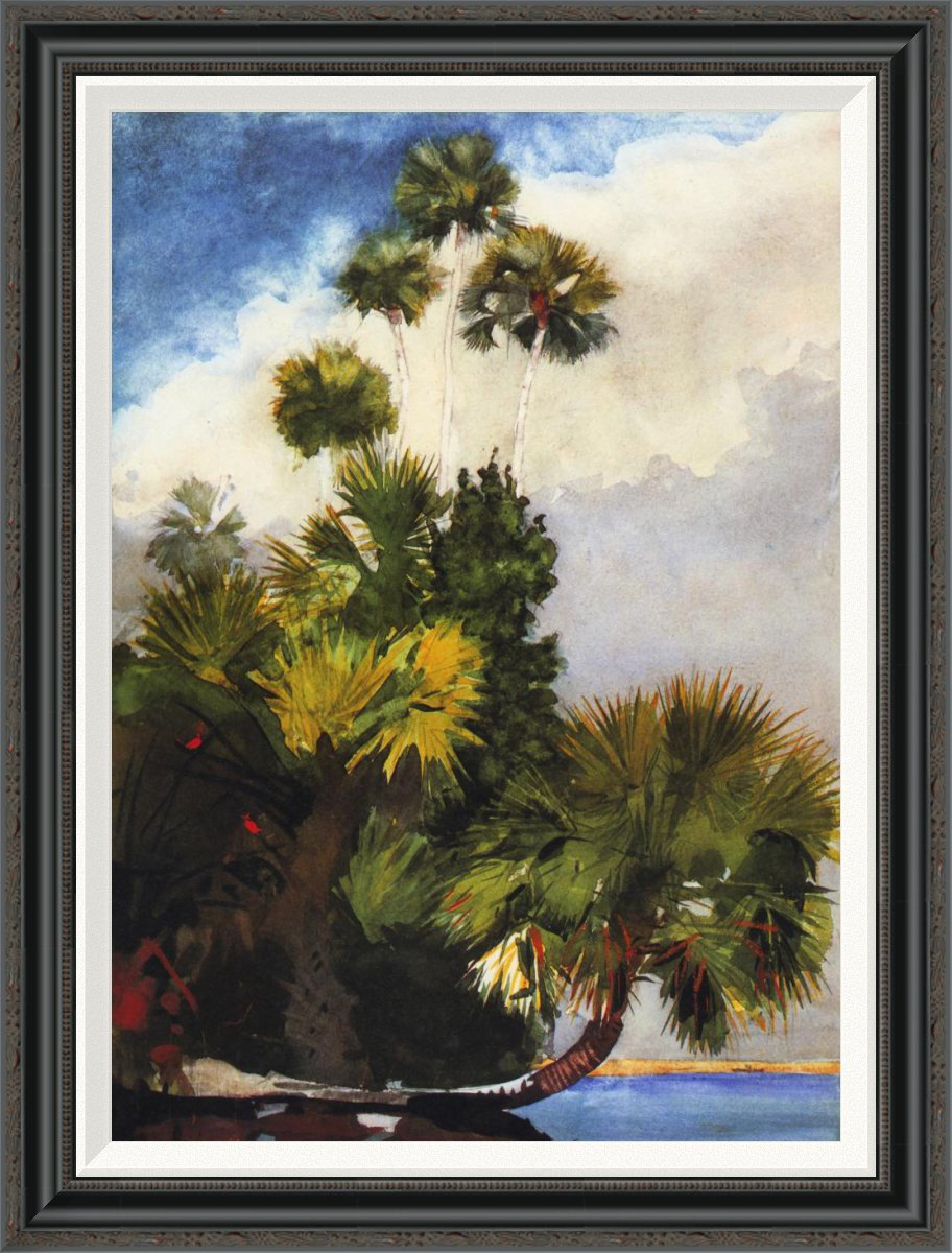 Vault W Artwork 'Palm Trees Florida' by Winslow Homer Framed Painting ...