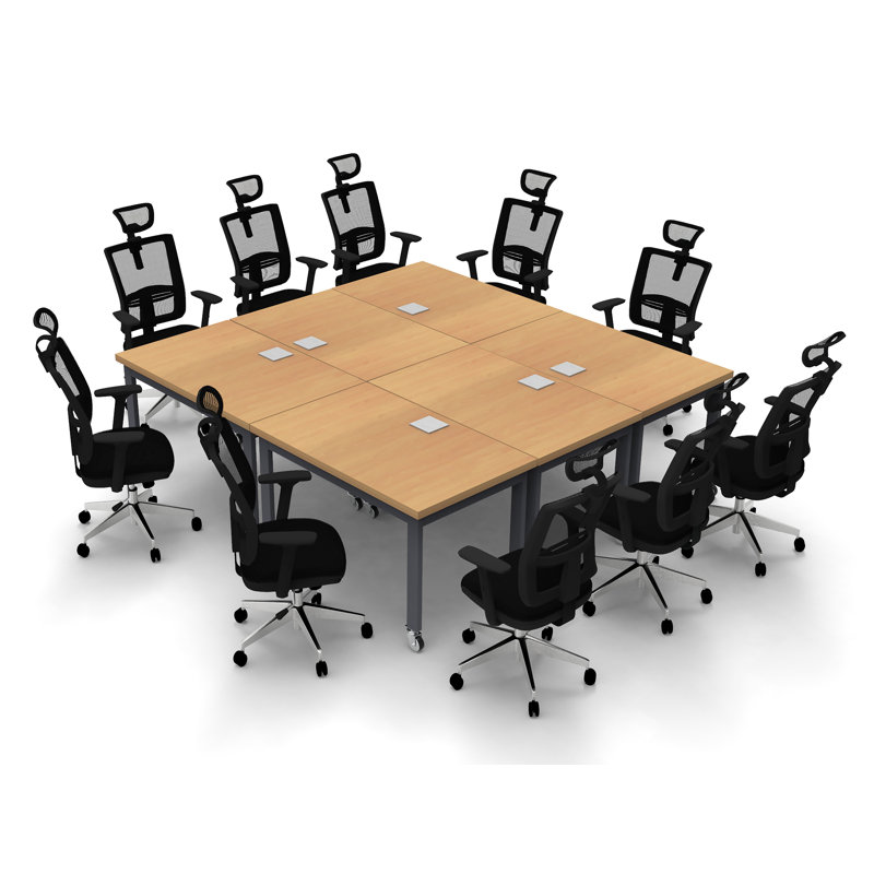 Hokku Designs Pockerley 10 Person Conference Meeting Table Complete 6 ...