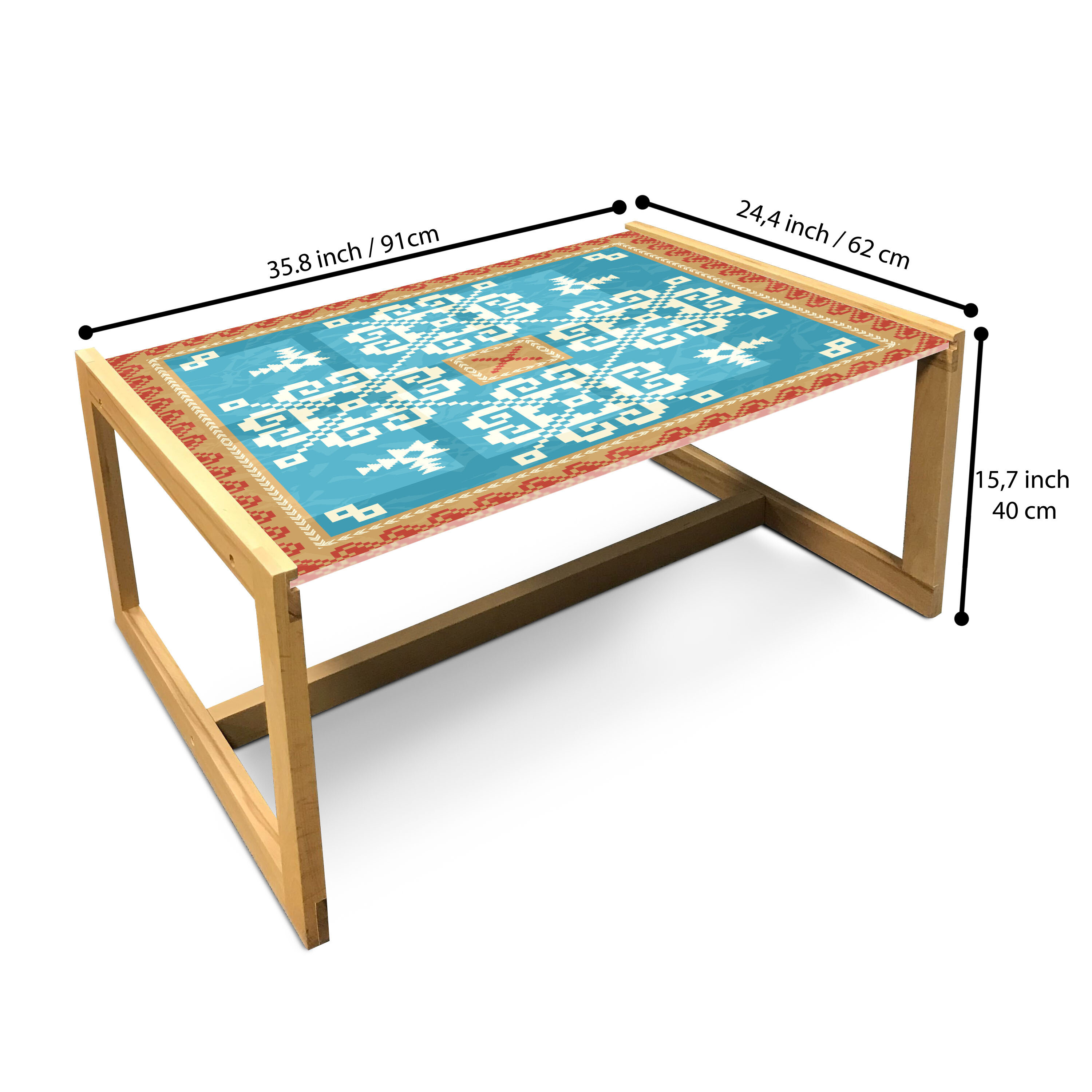 Bungalow Rose Folk Coffee Table, Nordic Style Square Ornament With ...