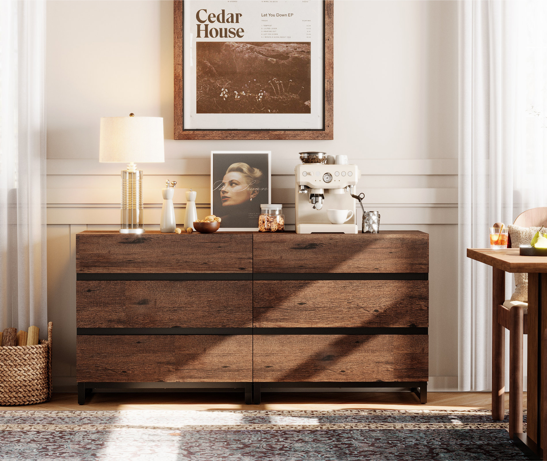 Latitude Run® Multifunctional Buffet Sideboards, 2 In 1 Modern ...