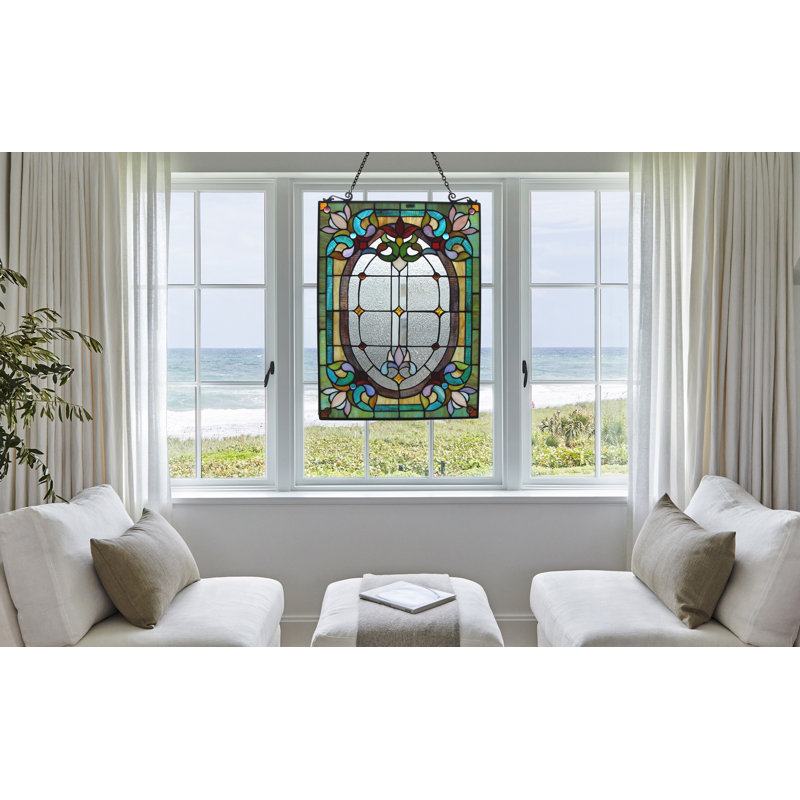 Fine Art Lighting Tiffany Style Stained Glass Sunset Window Panel ...