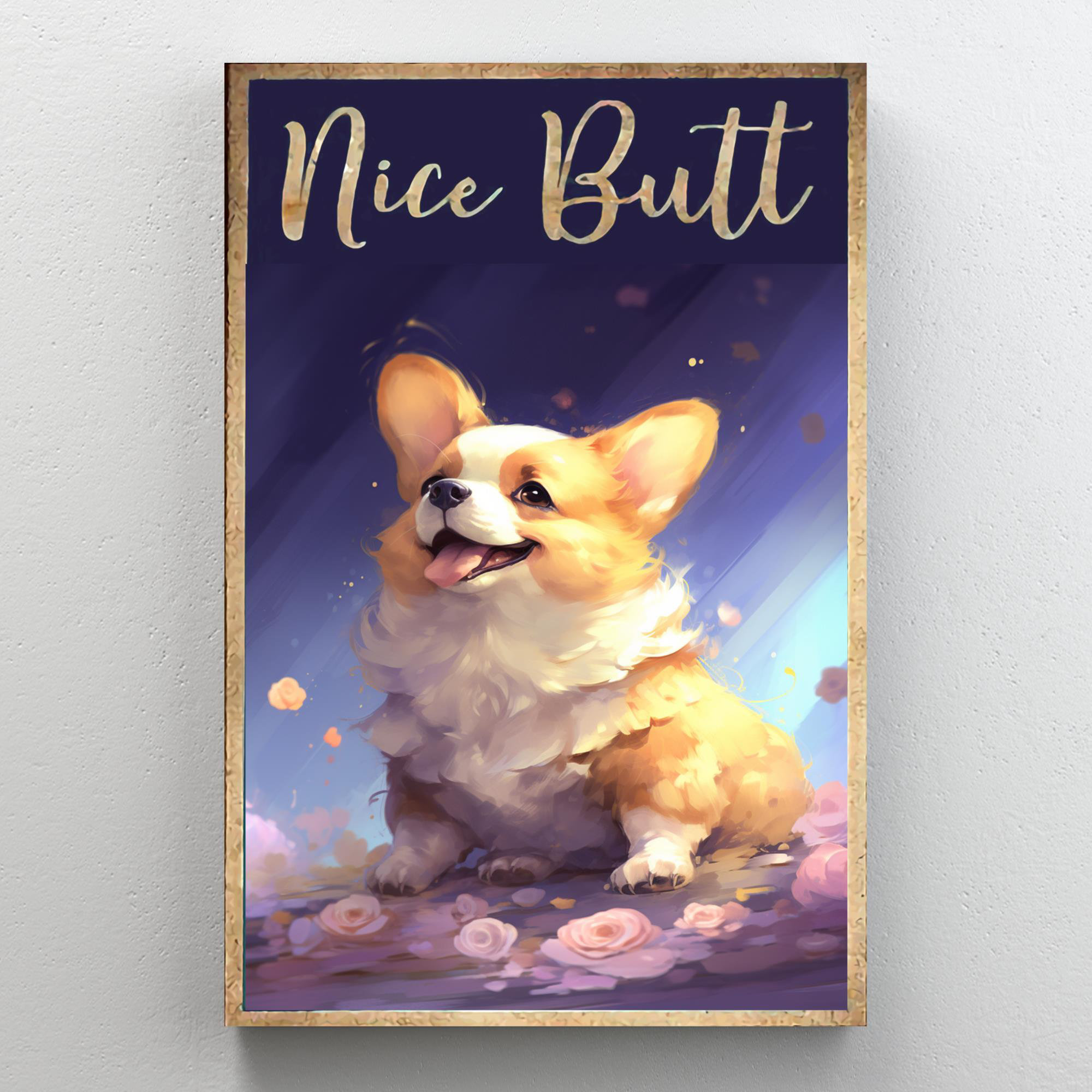 Trinx Lashel Corgi Nice Butt On Canvas Graphic Art | Wayfair