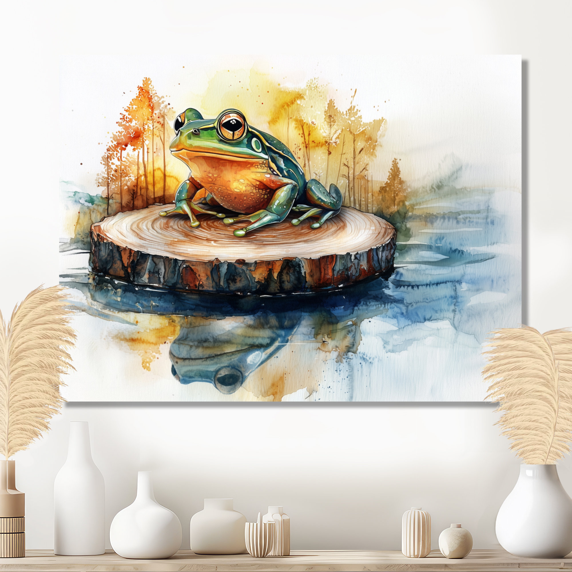 Ivy Bronx Frog On Slide Gardian Of The Lake II - Frog Metal Wall Art ...