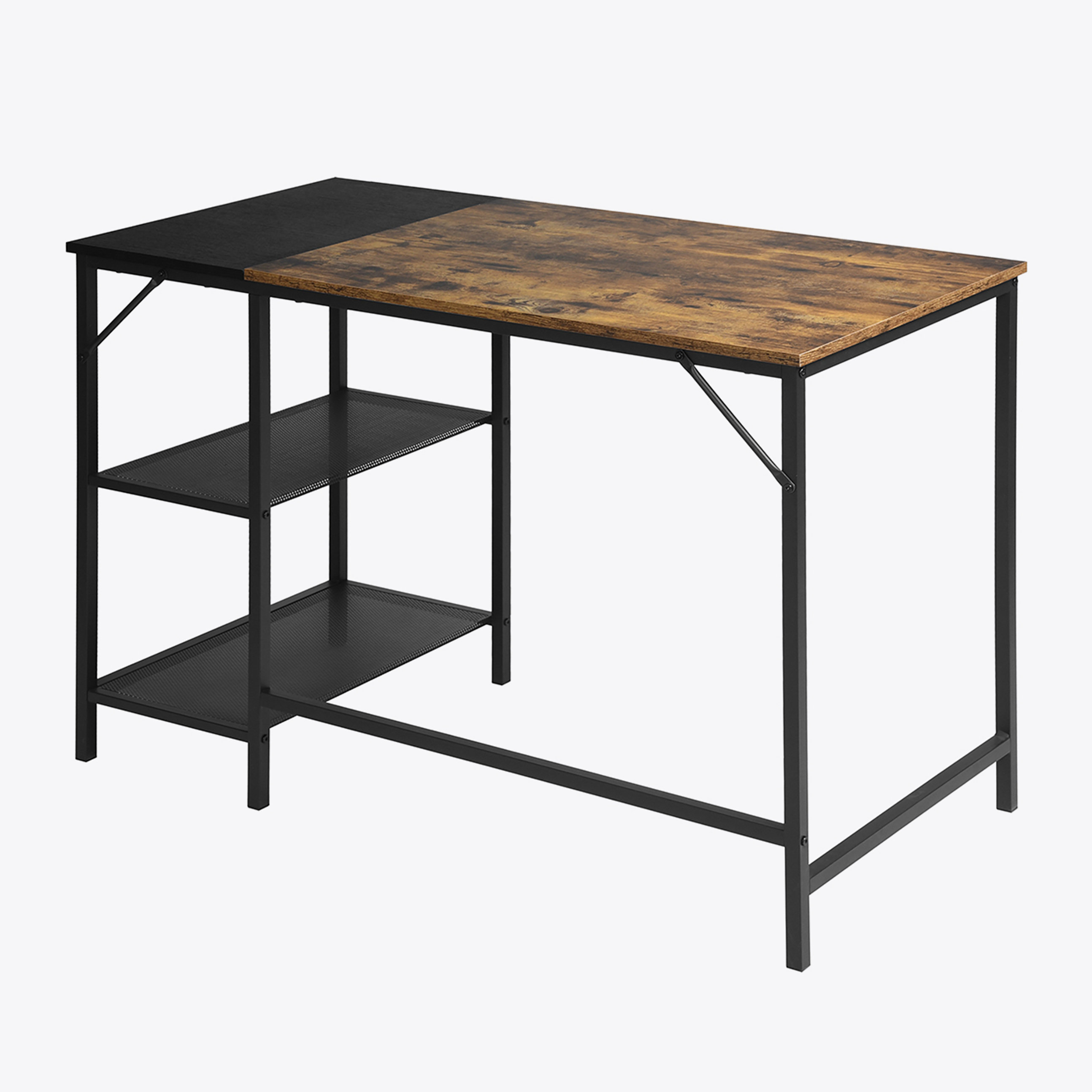 17 Stories Writing Table with 2 Storage Shelves for Home Office Study ...
