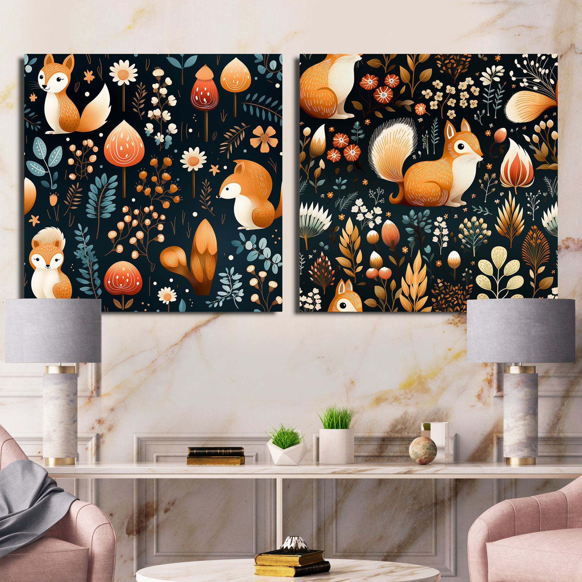 Millwood Pines Squirrel Delight - Animals Squirrel Square Collage Set ...