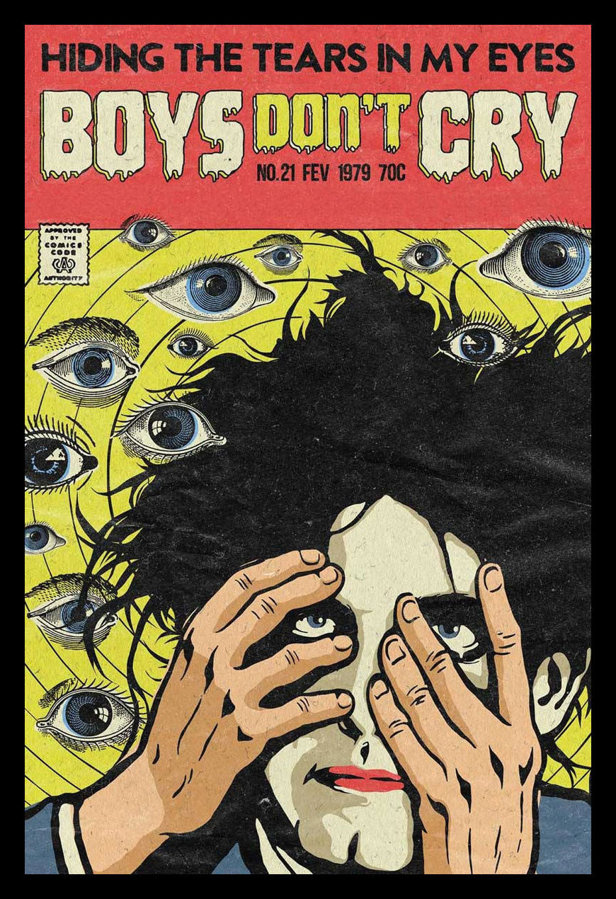 Buy Art For Less Cure Comic Boys Don't Cry Hiding The Tears Framed On ...