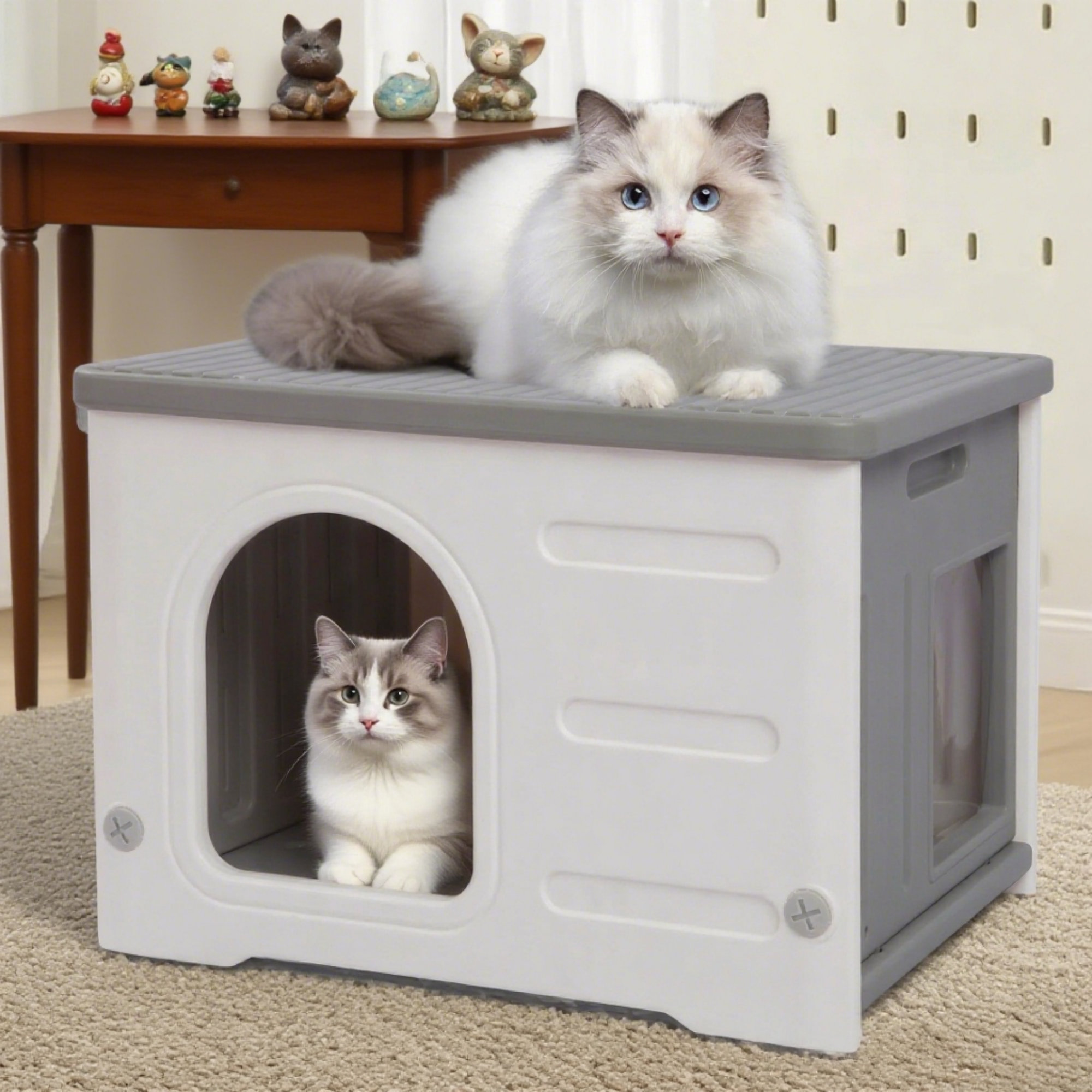 Tucker Murphy Pet™ Large Weatherproof Cat House With Escape Door ...