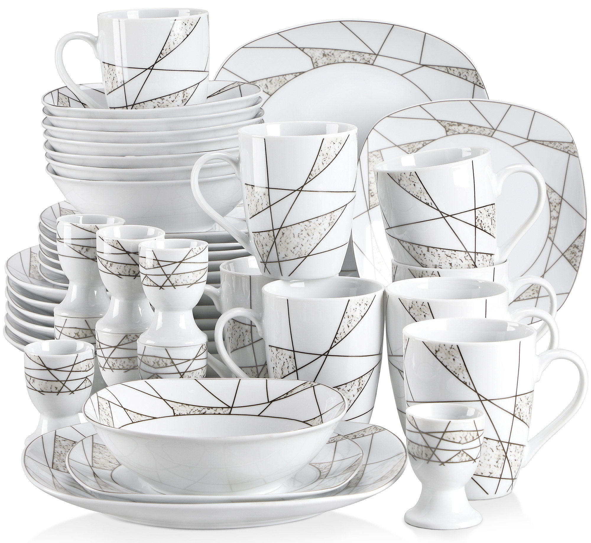 Brayden Studio Hamund 40-Piece Decals Porcelain Dinnerware Set (Service ...