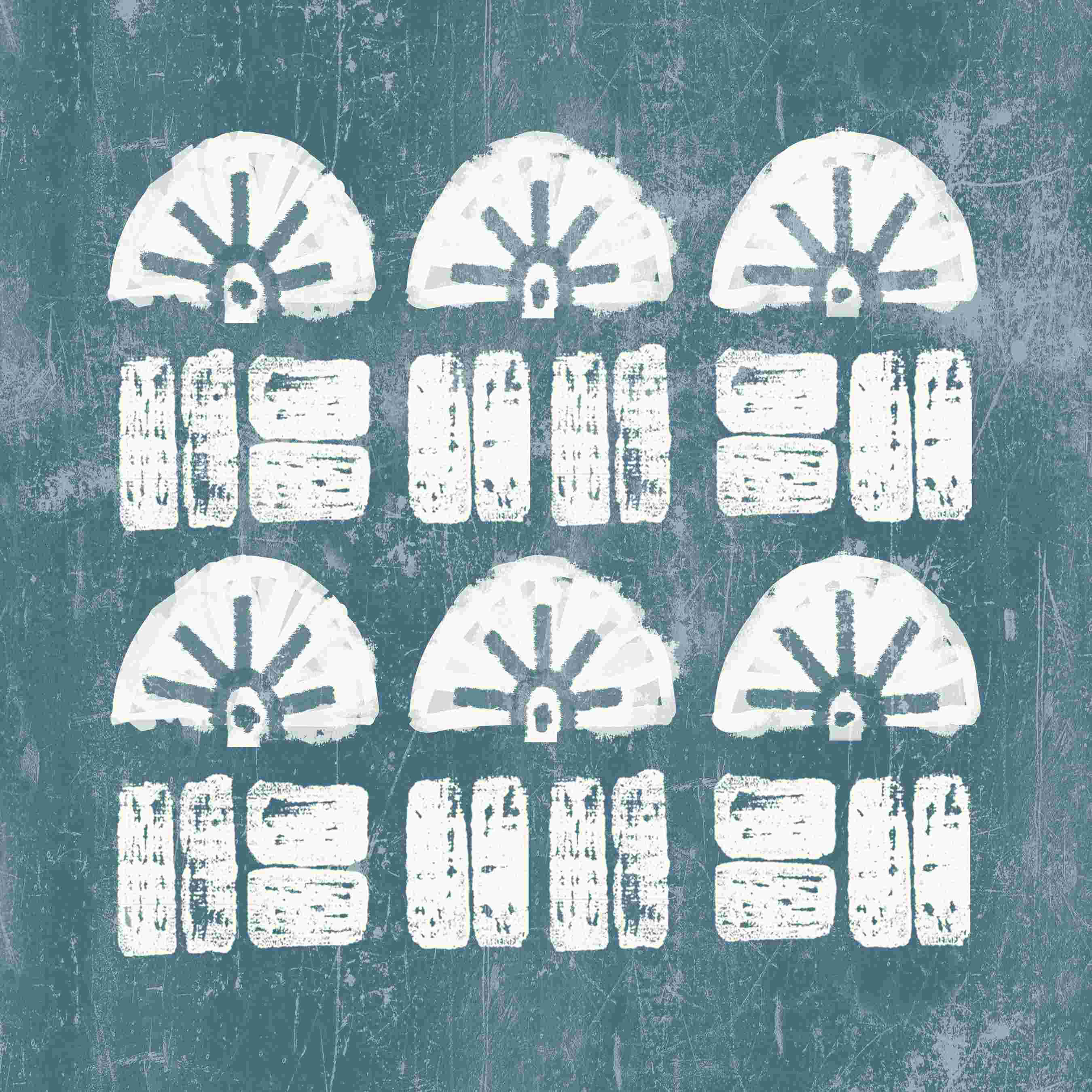 Dakota Fields Scratchy Muted Boho Shapes 2 Wrapped Canvas Print | Wayfair