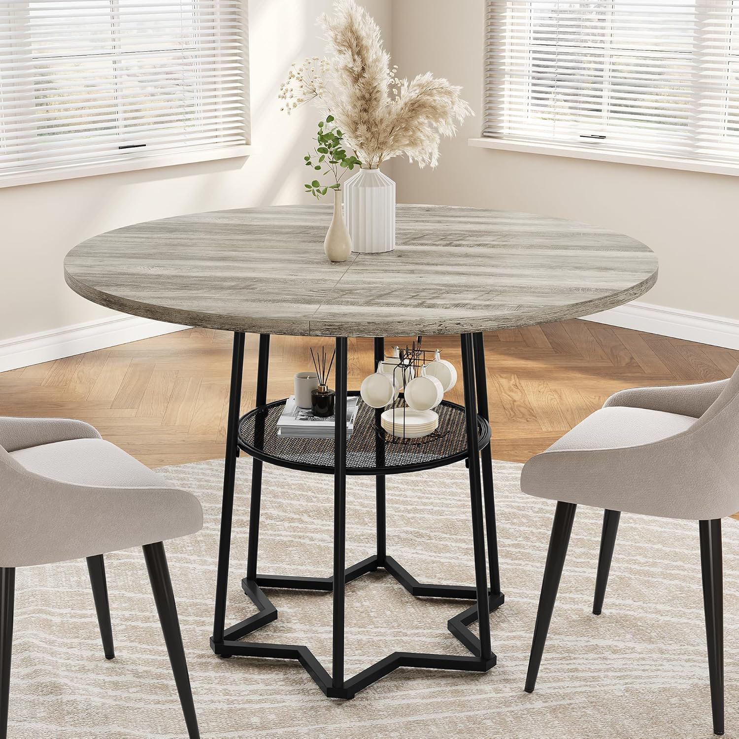 George Oliver Round Dining Table, 38.2" Circle Kitchen Table with ...