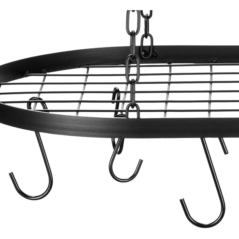 17 Stories Metal Oval Hanging Pot Rack | Wayfair