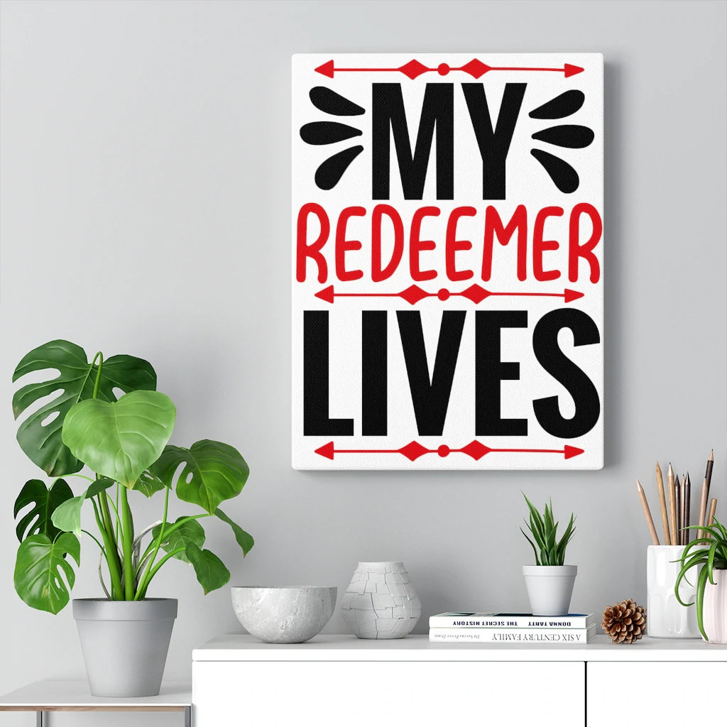Trinx Scripture Canvas My Redeemer Lives Christian Wall Art Print Ready ...