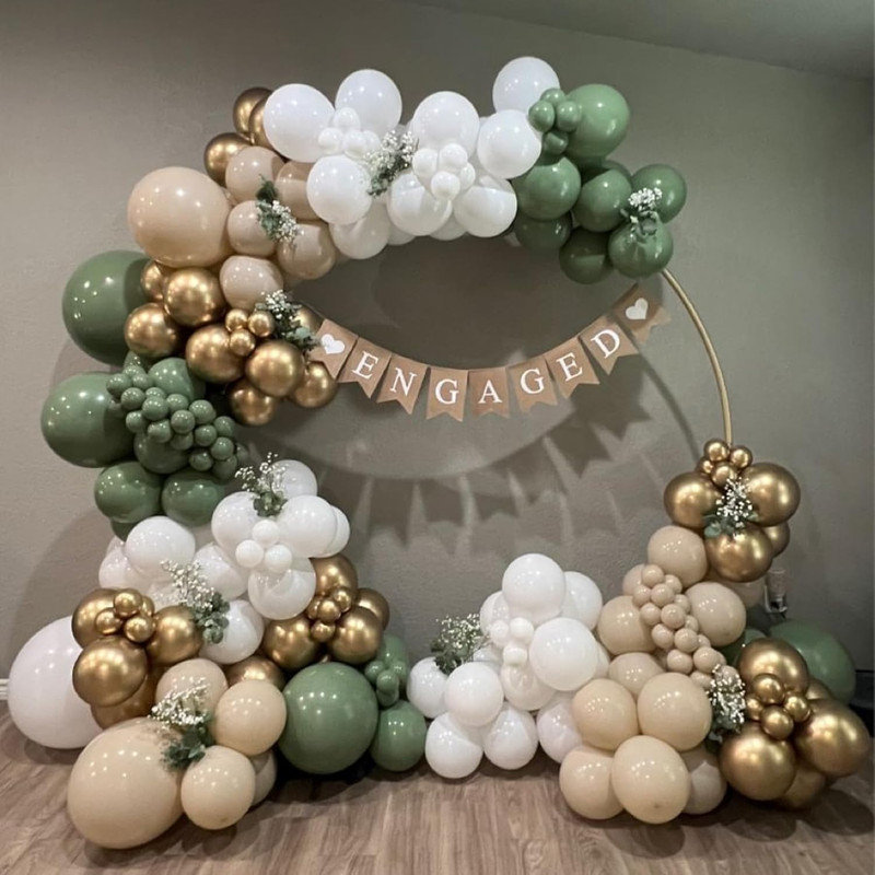 Dakota Fields Sage Green Gold Balloons,12 Inch Light Green White and ...