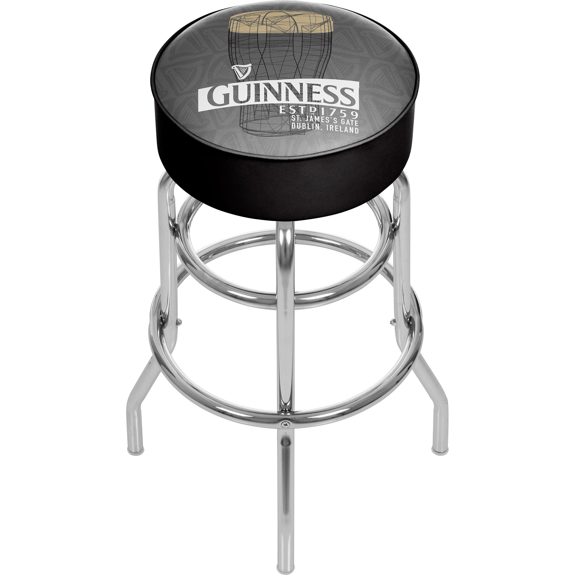 Trademark Global Guinness Line Art Pint Swivel Upholstered 31'' Counter ...