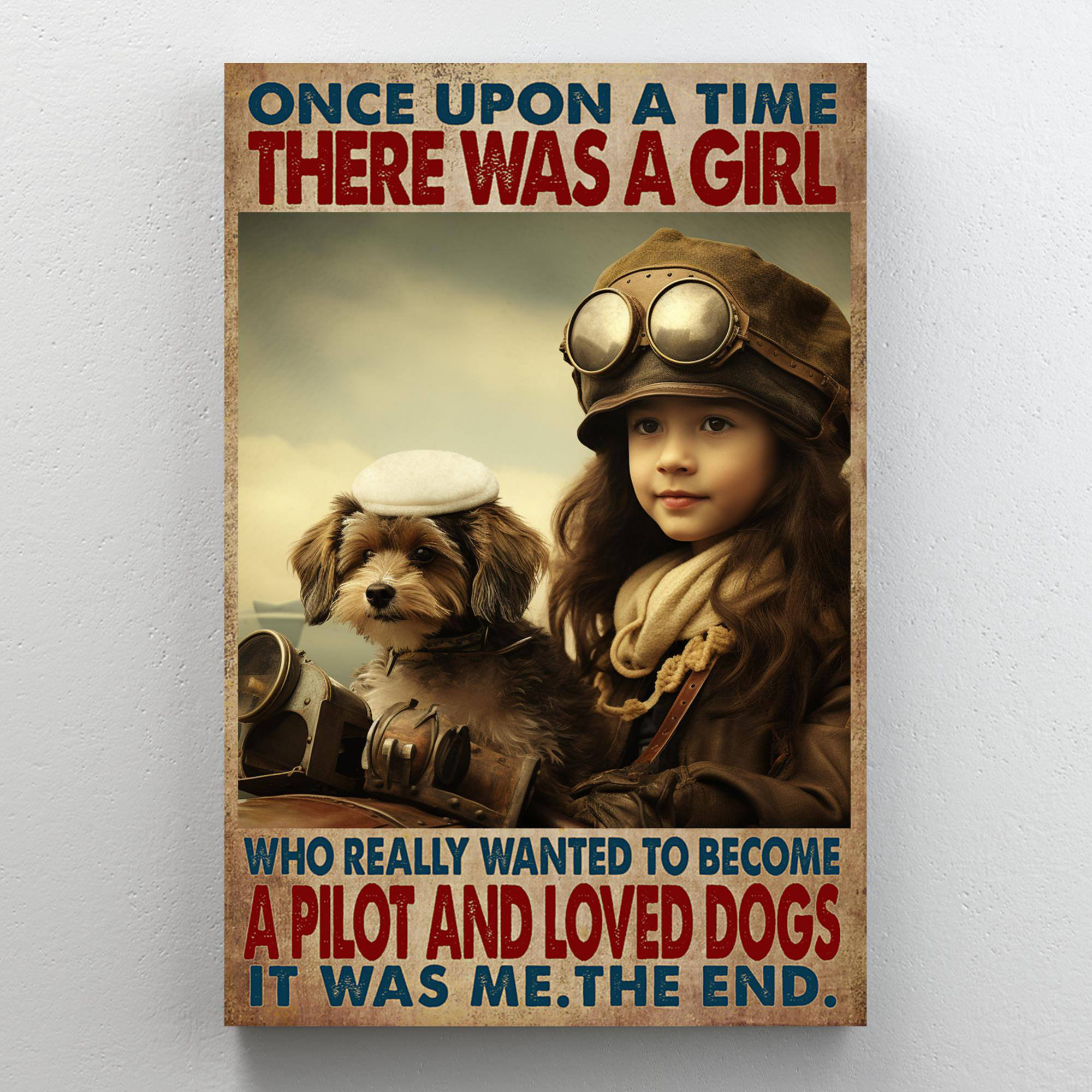 Trinx To Become A Pilot And Loved Dogs On Canvas Graphic Art | Wayfair