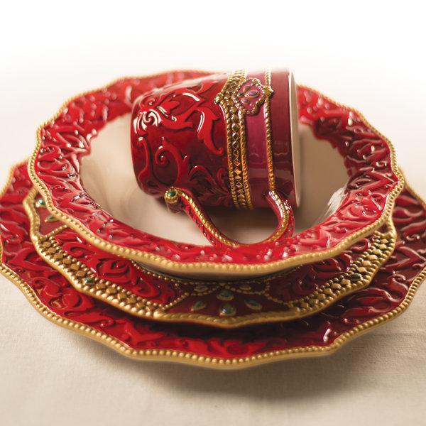 Fitz and Floyd Renaissance Holiday 4-Piece Stoneware Place Setting ...