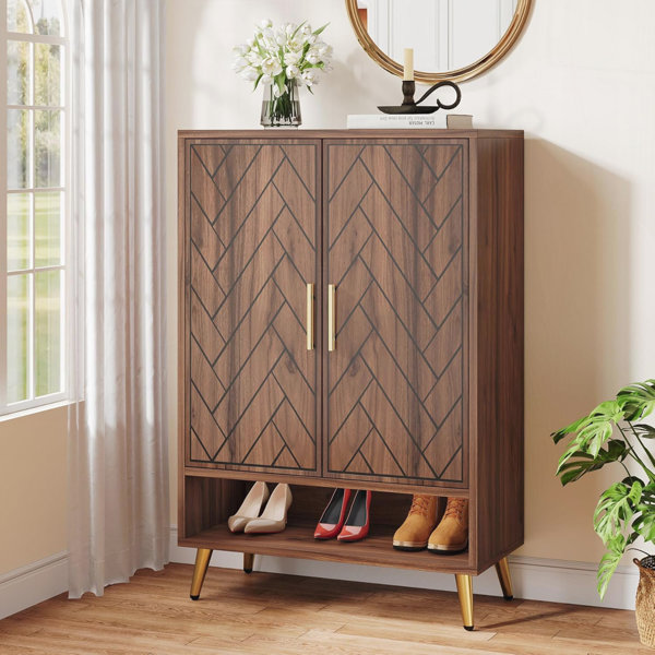 Latitude Run® 29.52" 6-Tier Wooden Entryway Shoe Storage Cabinet With ...