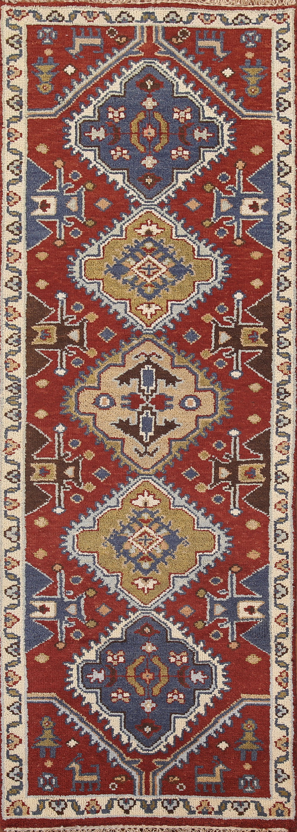 Bloomsbury Market Geometric Traditional Wool Runner Rug 3x8 | Wayfair