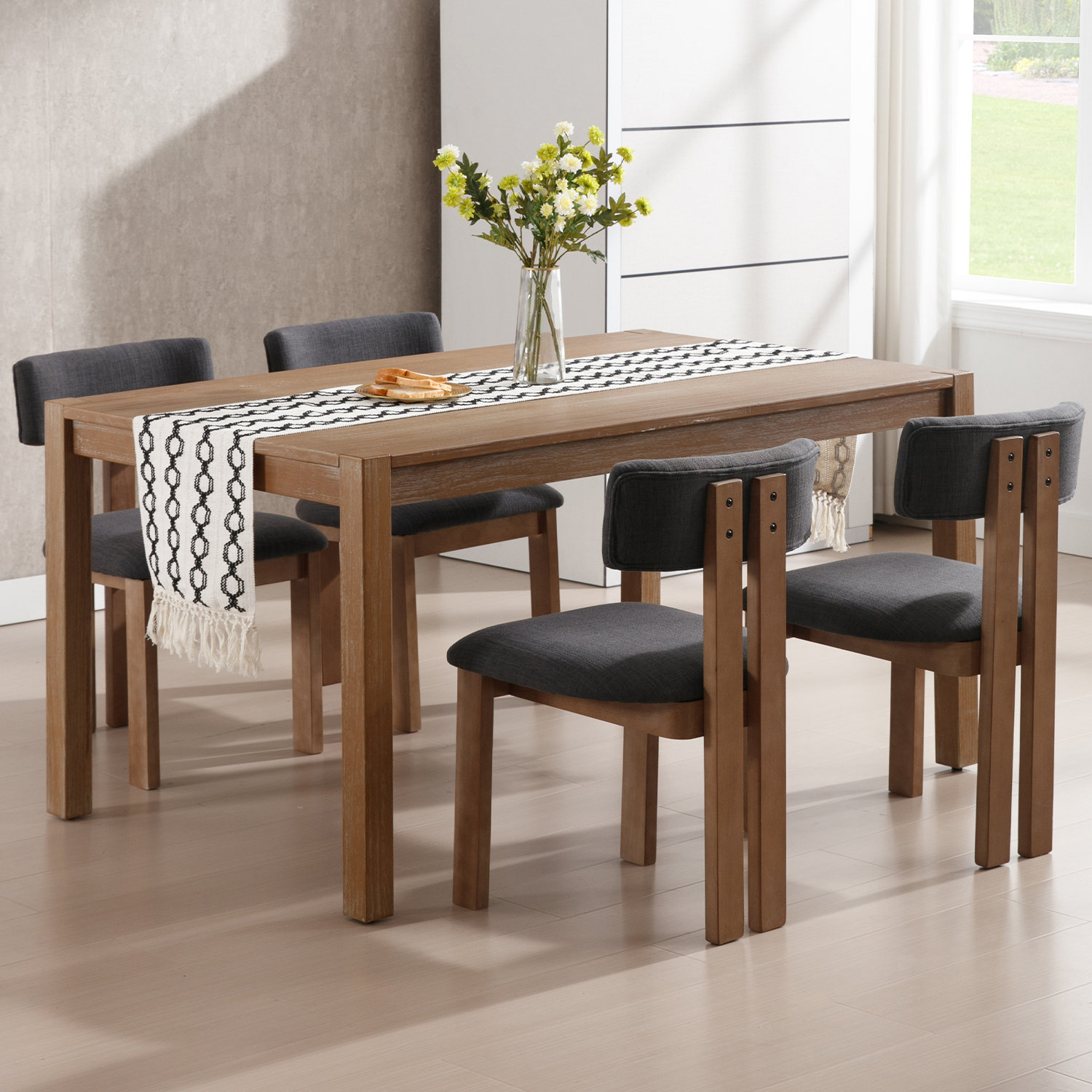 Latitude Run® Janeene Tufted Fabric Full Back Side Chair Dining Chair ...