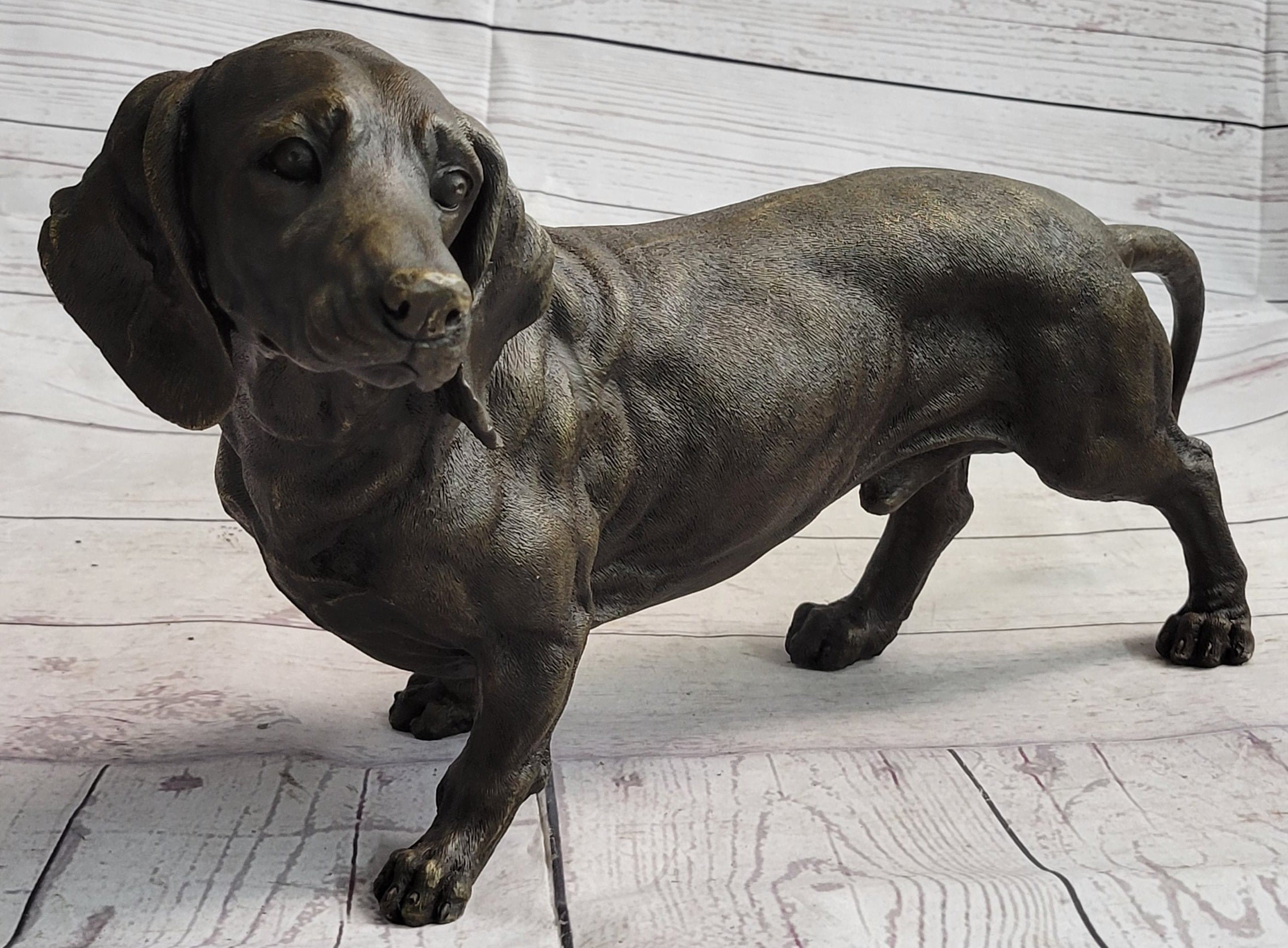 Red Barrel Studio® Dachshund Weiner Dog Bronze Metal Figure Figurine ...