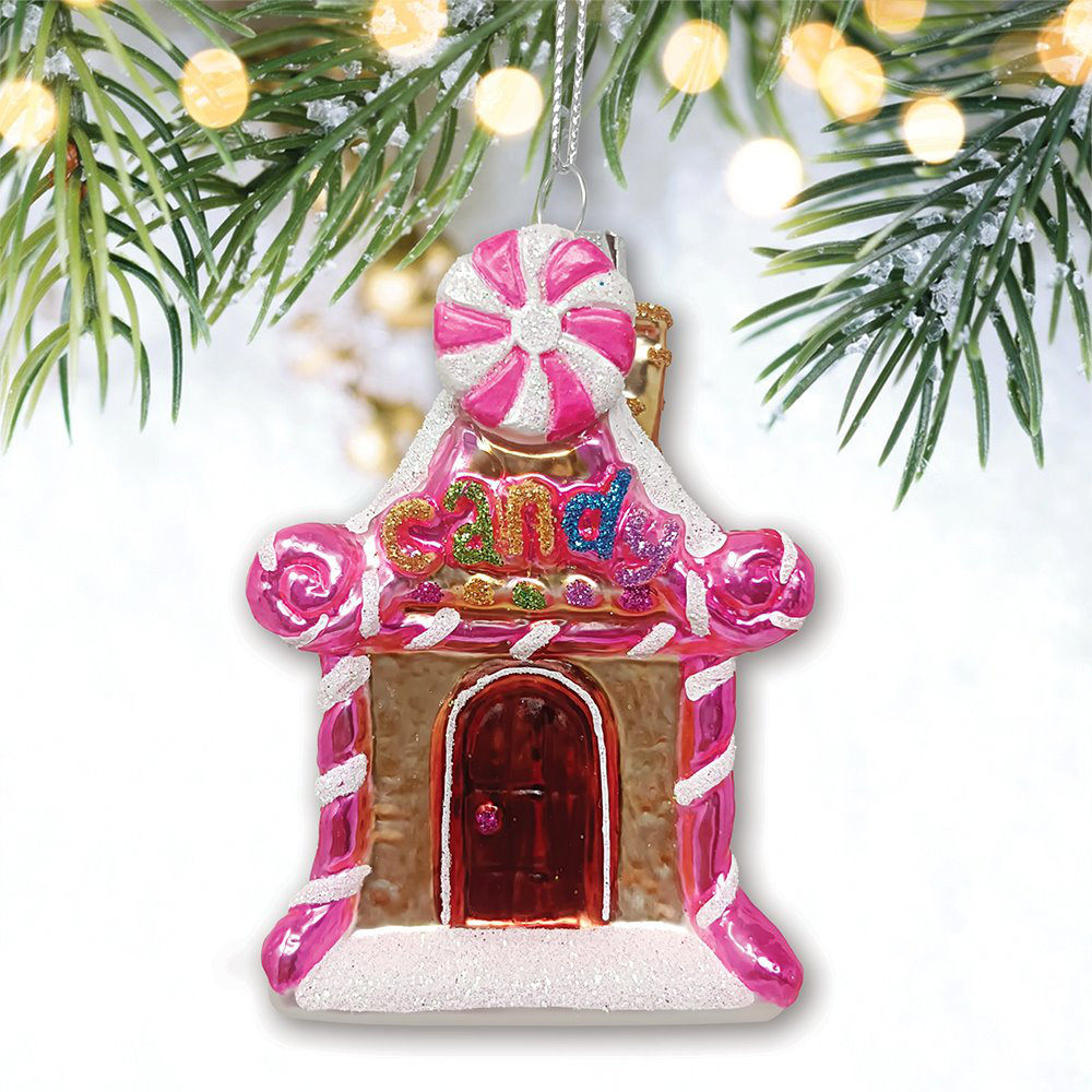The Holiday Aisle® Sweet Treat Cottage Candy Lane House Glass Christmas ...
