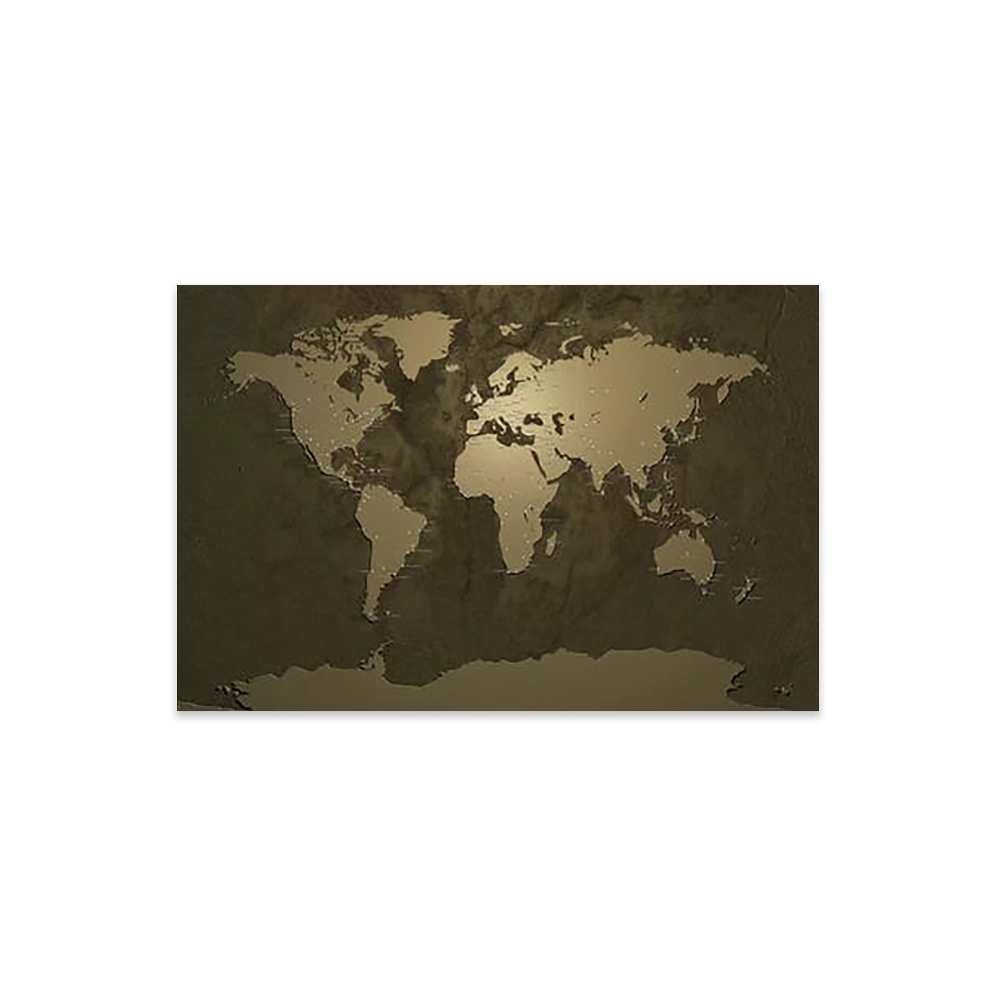 Breakwater Bay World (Cities) Map V Print On Acrylic Glass | Wayfair