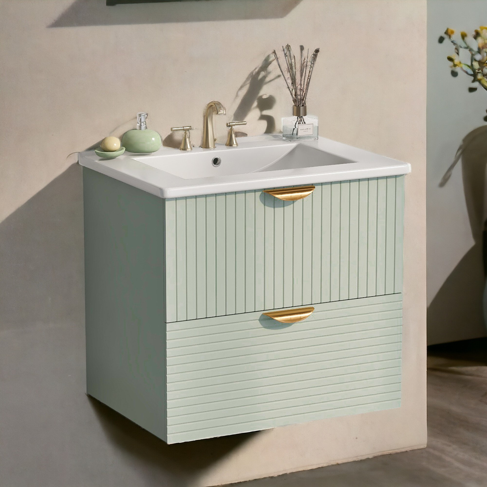 Mercer41 Aurron 24 Inch Single Bathroom Vanity with Top - Wayfair Canada