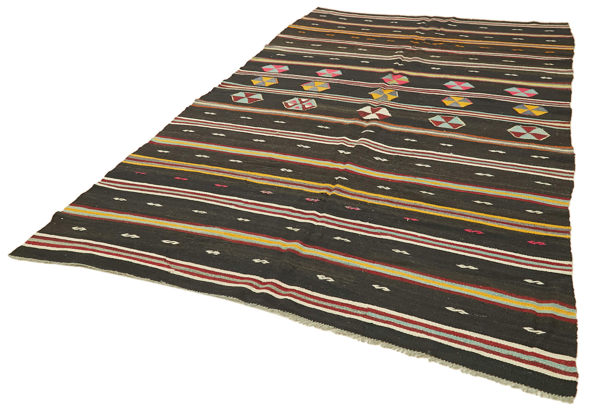 Union Rustic Mackanzie Brown Striped Wool Handmade Area Rug | Wayfair