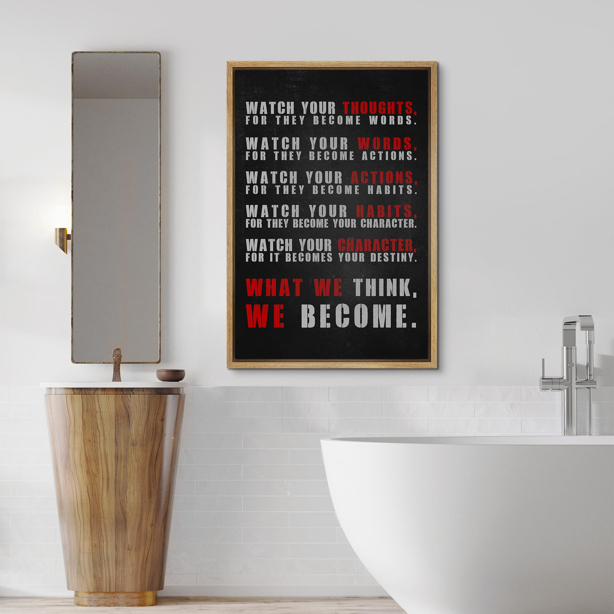 IDEA4WALL Inspirational Watch Your Thoughts Motivational Quote Framed ...