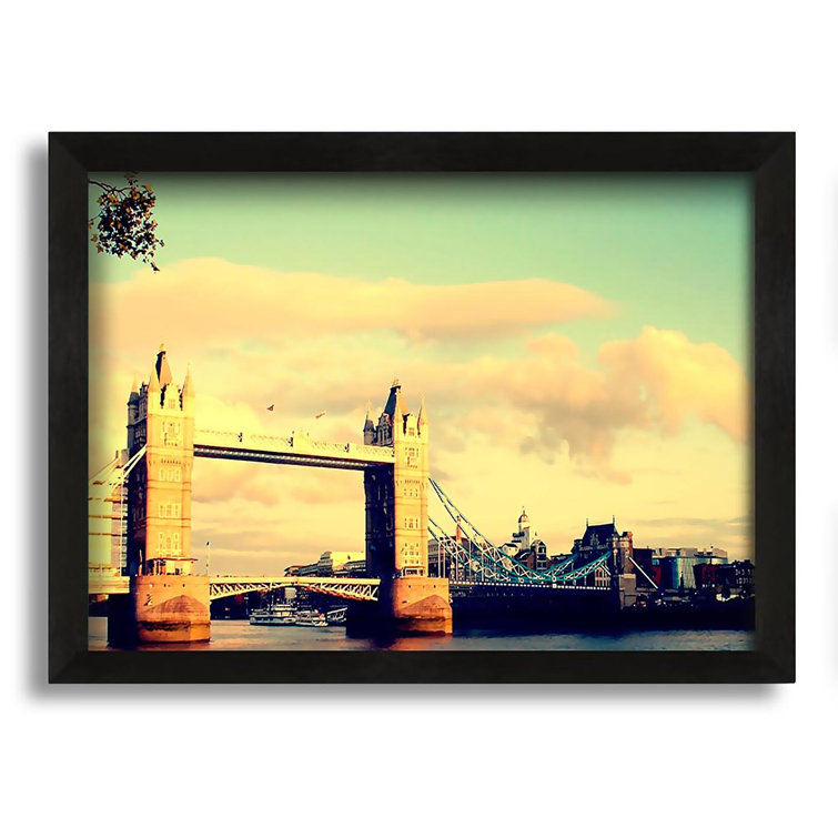 Brayden Studio London Tower Bridge Retro - Single Picture Frame Print ...