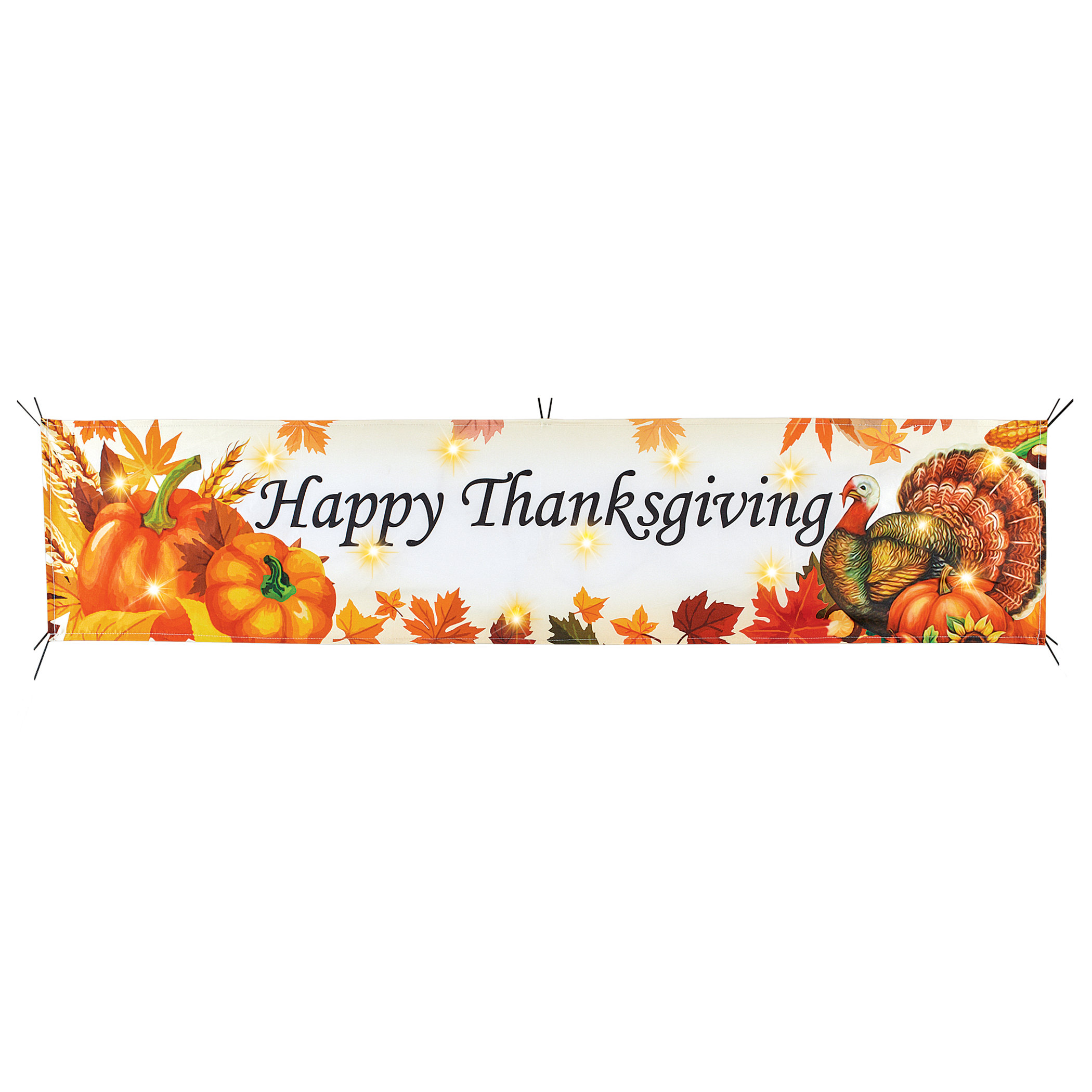 The Holiday Aisle® Happy Thanksgiving LED Lighted Outdoor Banner | Wayfair