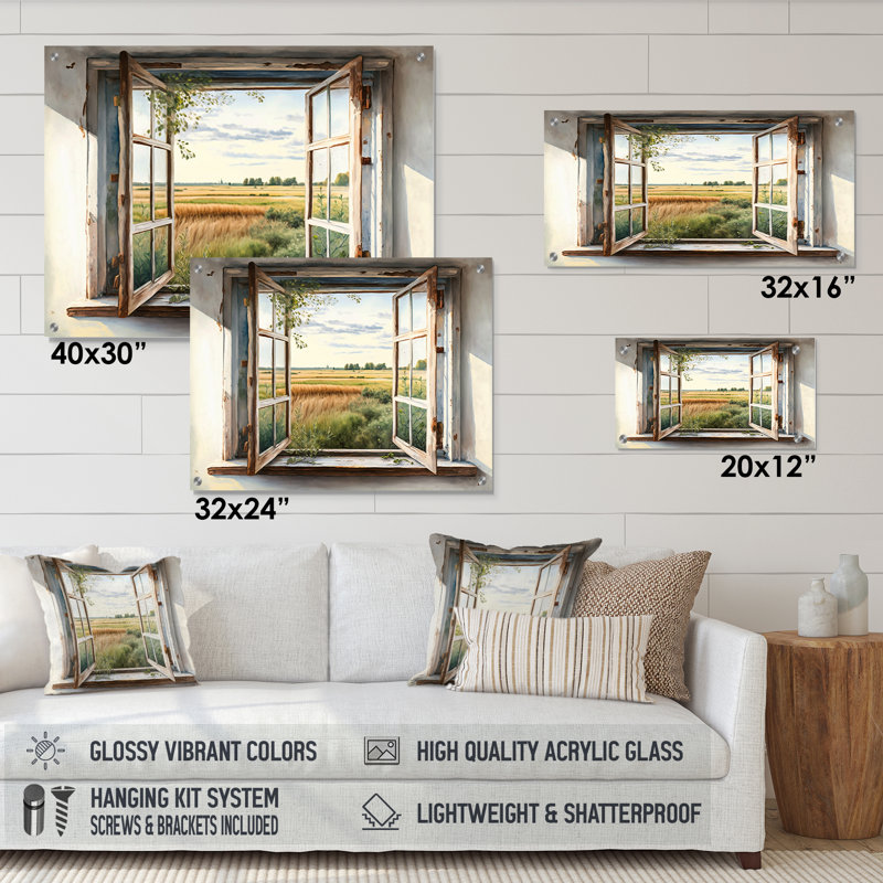 August Grove® Window To Landscape Views IV - Farm Landscape Acrylic ...