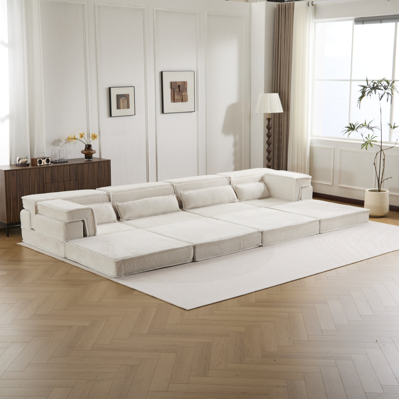 Latitude Run® Compression Mahjong Sofa,Convertible Floor Sofa Bed,DIY ...
