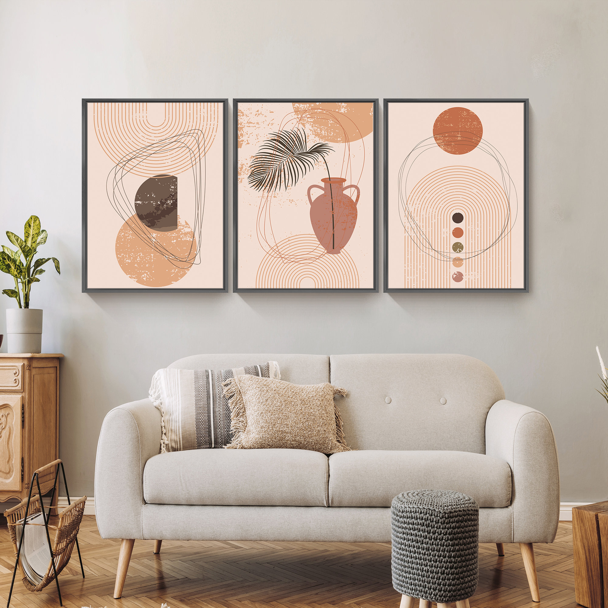 Corrigan Studio® Framed Abstract Modern Wall Art - 3 Piece Picture ...