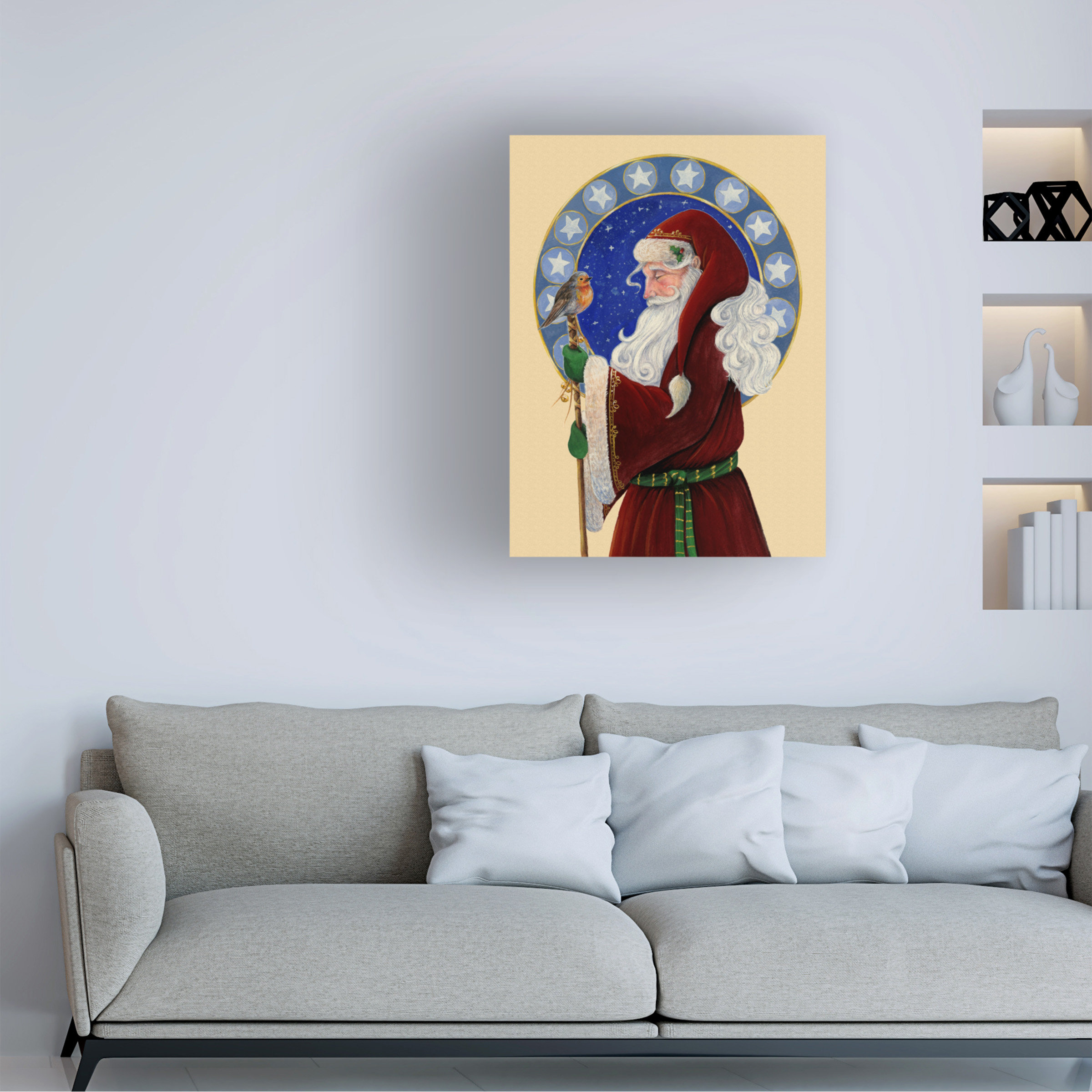 The Holiday Aisle® " Santa With Robin " by Hannah Spiegleman | Wayfair