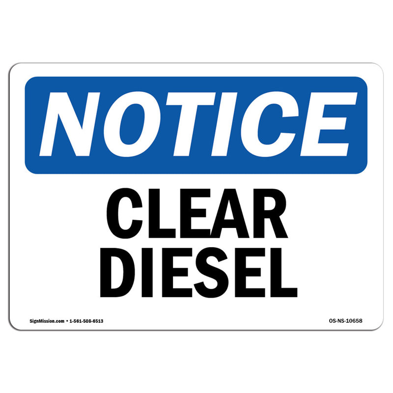 SignMission Clear Diesel Sign | Wayfair