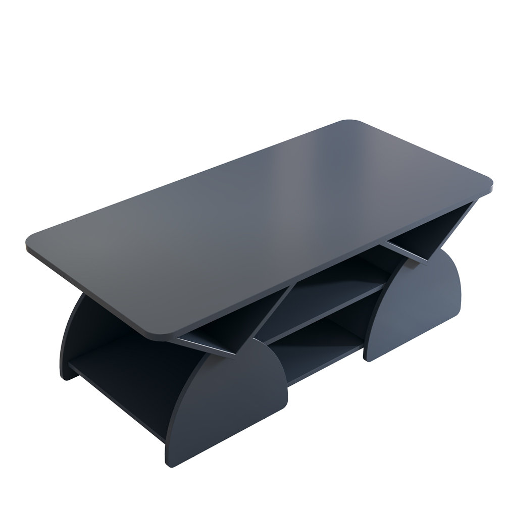 Latitude Run® Engineered wood rounded corner rectangular coffee table ...