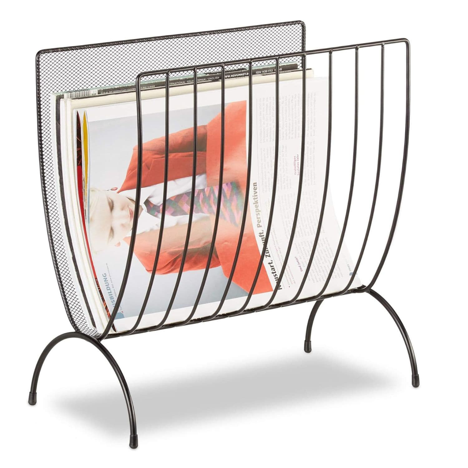 Corrigan Studio Freestanding Metal Mesh Newspaper Stand/Bin/Rack ...