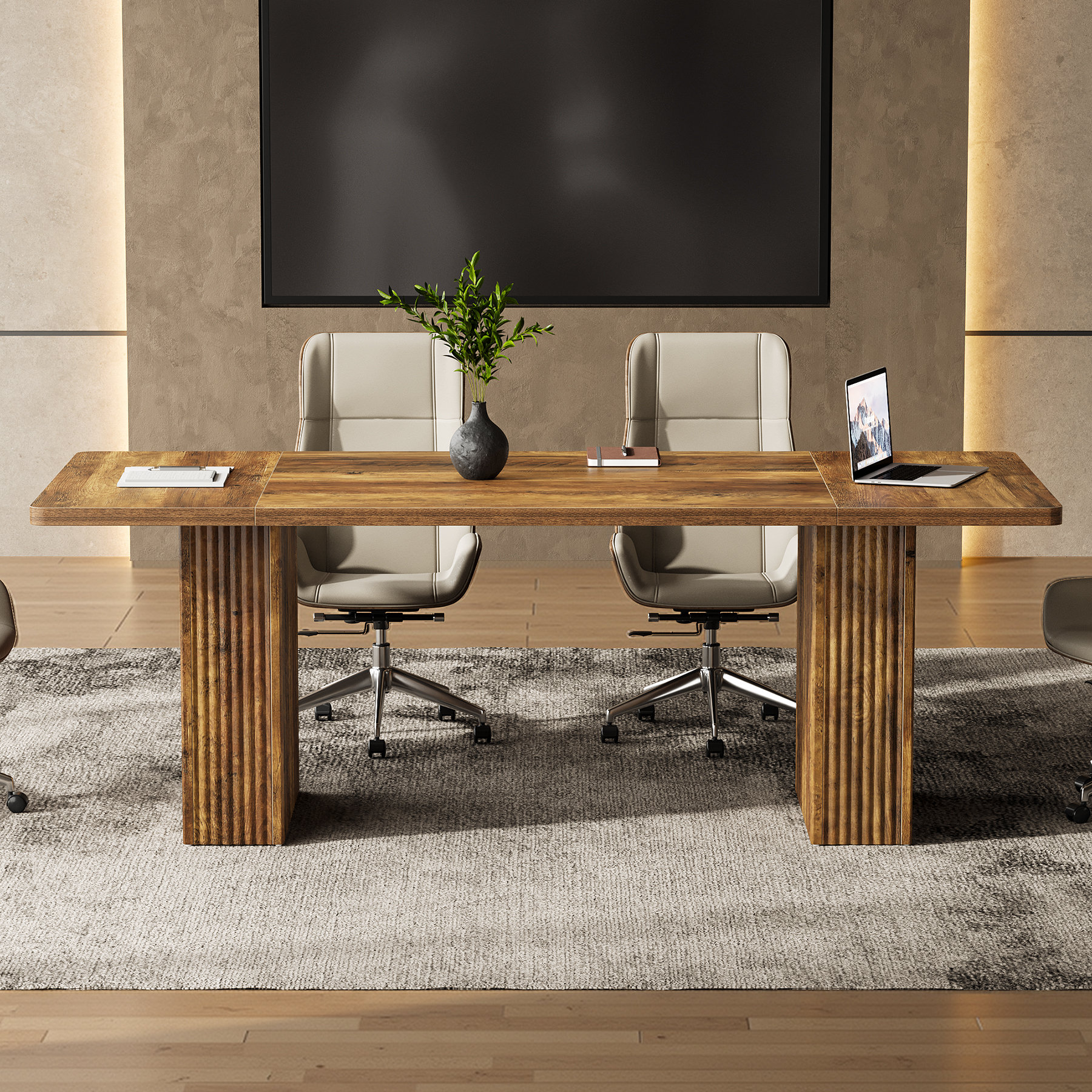 Inbox Zero 70.89-Inch Conference Table, 6FT Rectangular Meeting Room ...