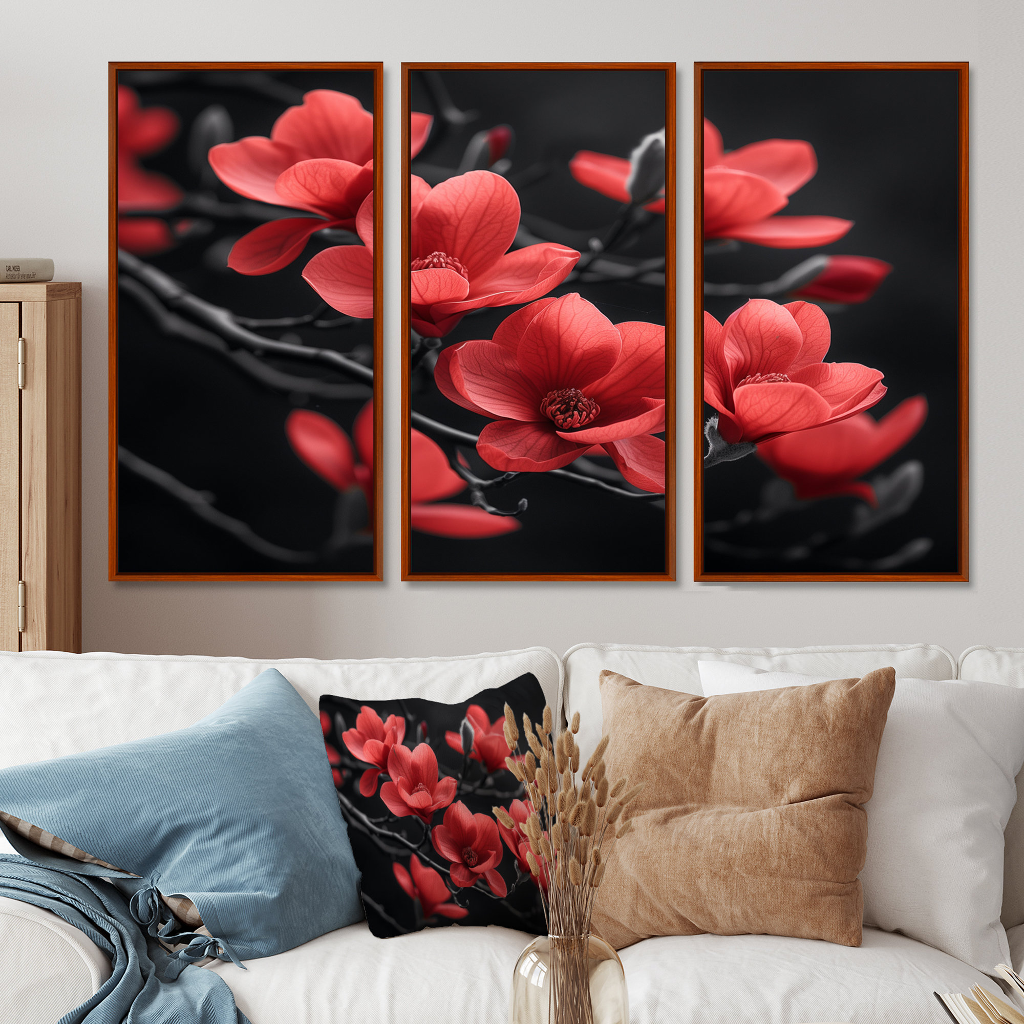 Latitude Run® Red Black Garden Glamour Magnolias Photo II - Magnolias ...