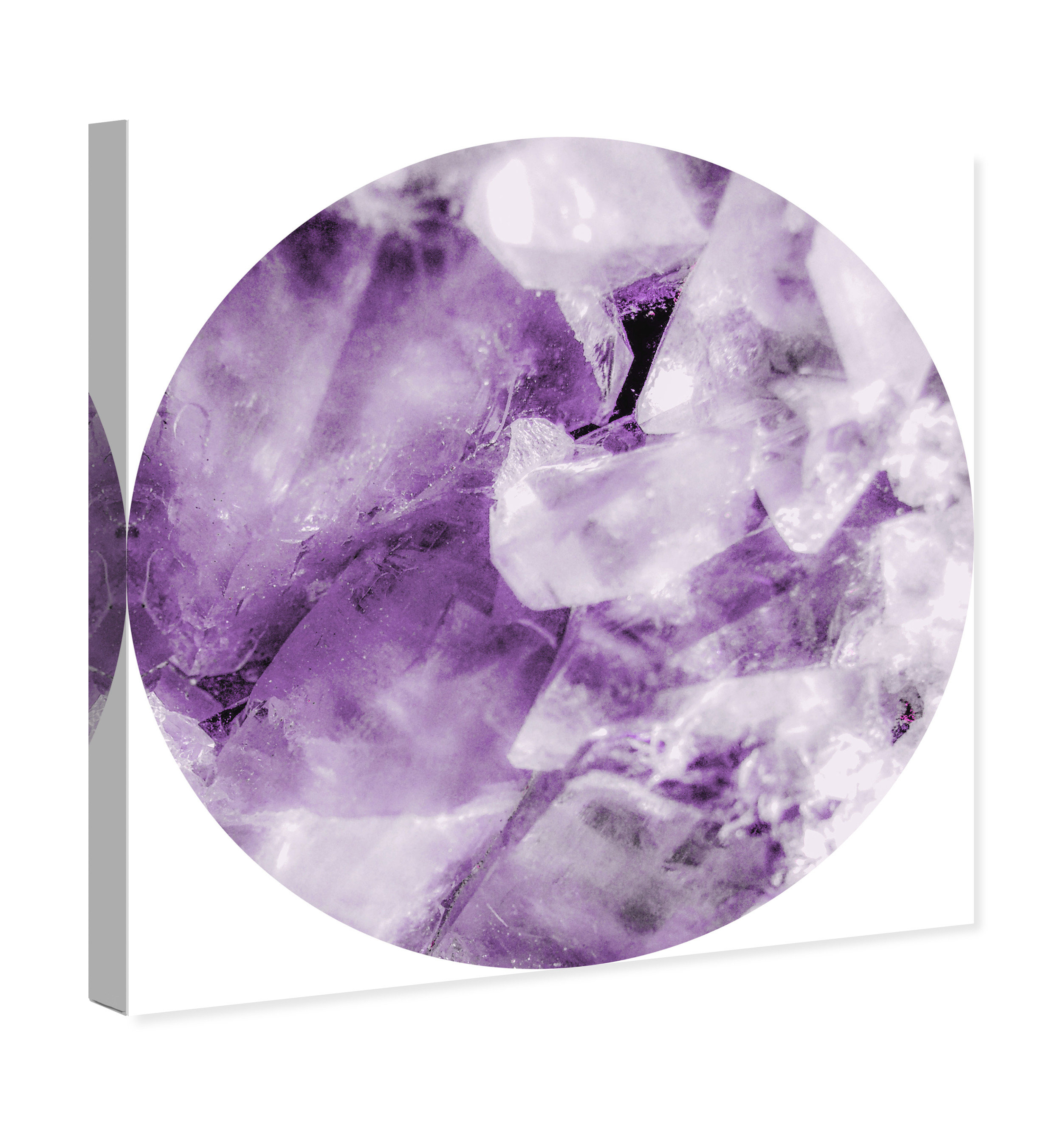 Wrought Studio™ Abstract Amethyst Cluster Modern Purple Canvas Wall Art ...