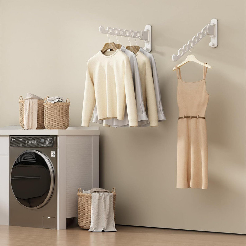 Rebrilliant Wall Mounted Drying Rack Clothing Foldable | Wayfair