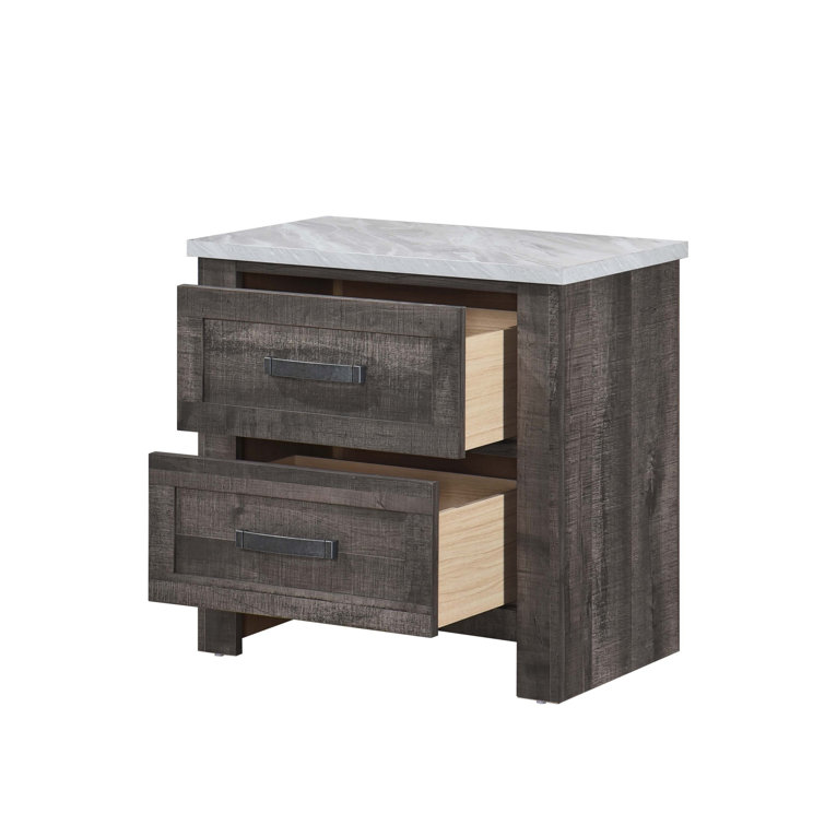 Millwood Pines Atlis Manufactured Wood + Solid Wood Nightstand ...