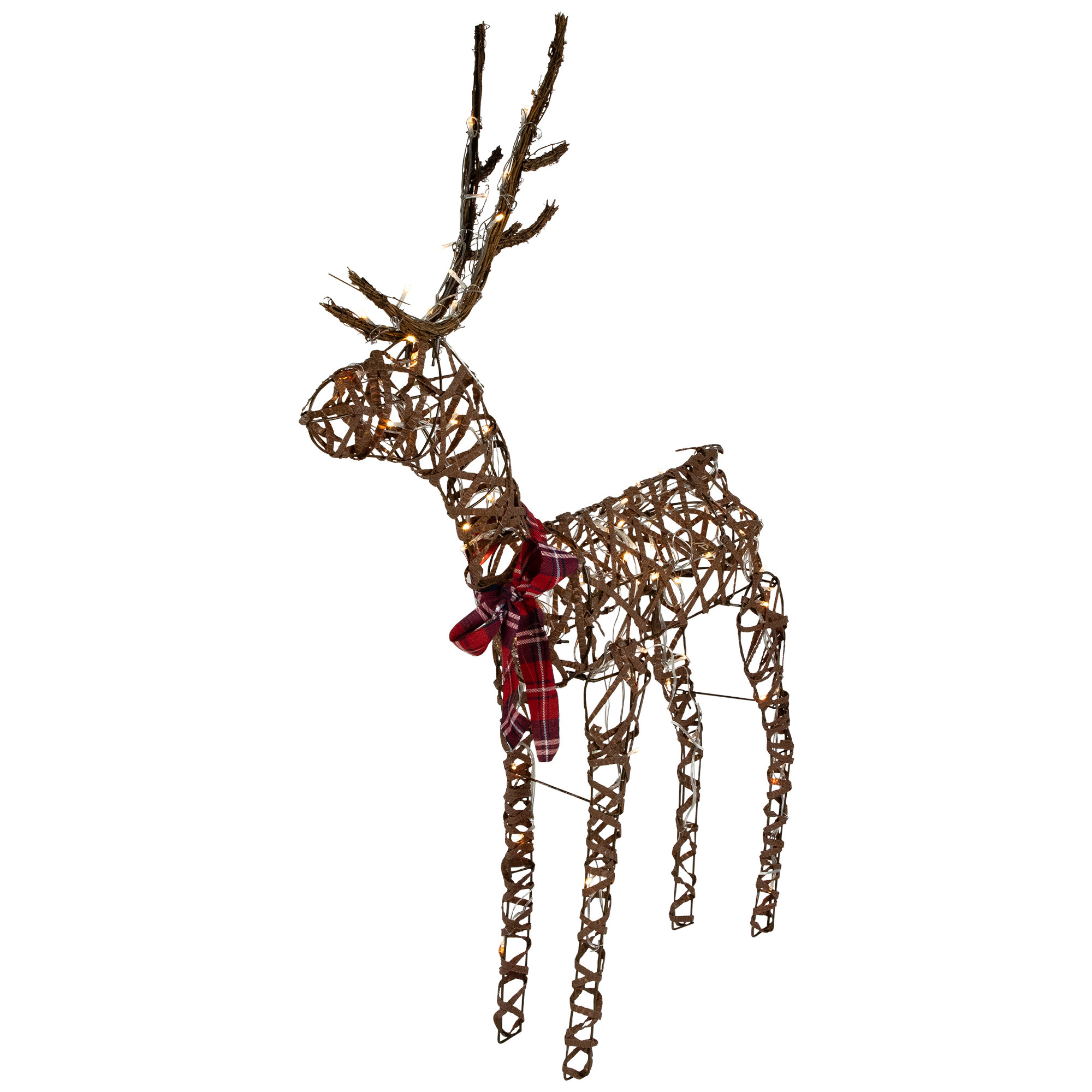 Northlight Seasonal Rattan Reindeer Lighted Display | Wayfair