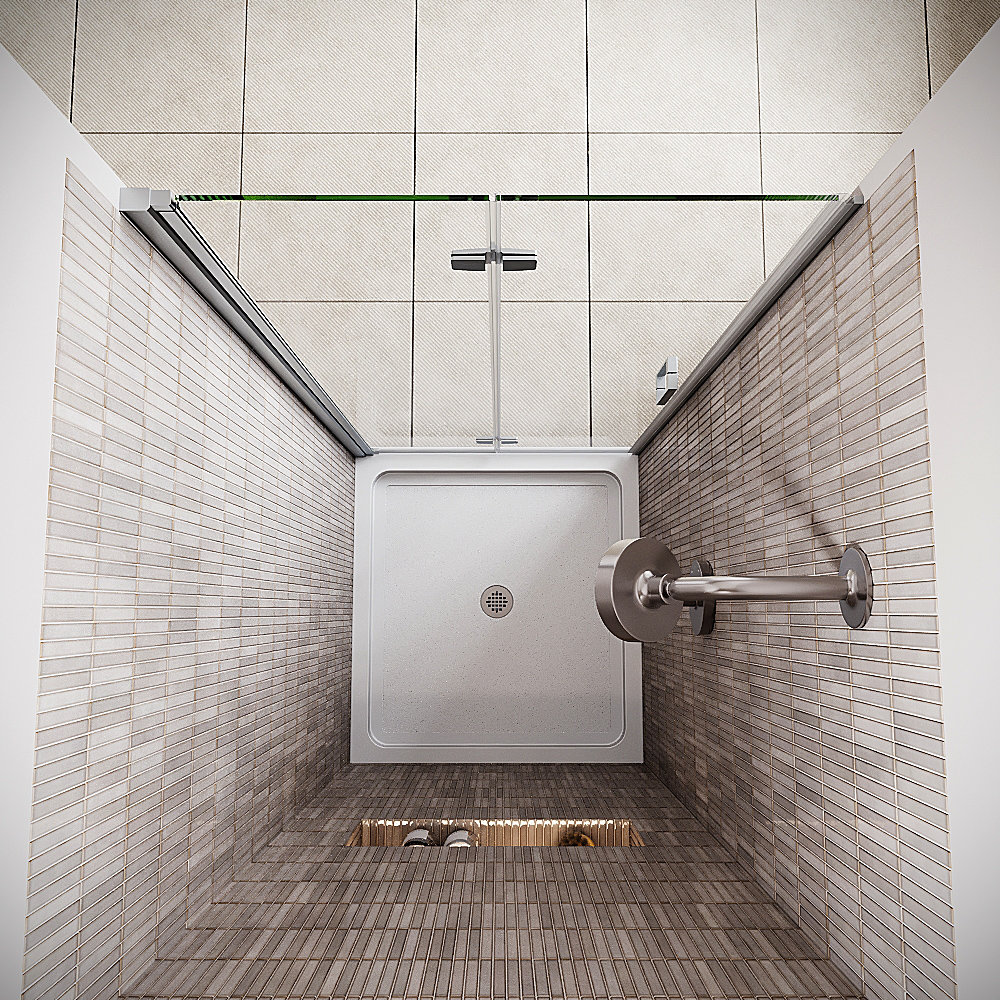 Streamline Bath Nervia 32'' x 76'' Semi-Frameless Bi-Fold Shower Door ...