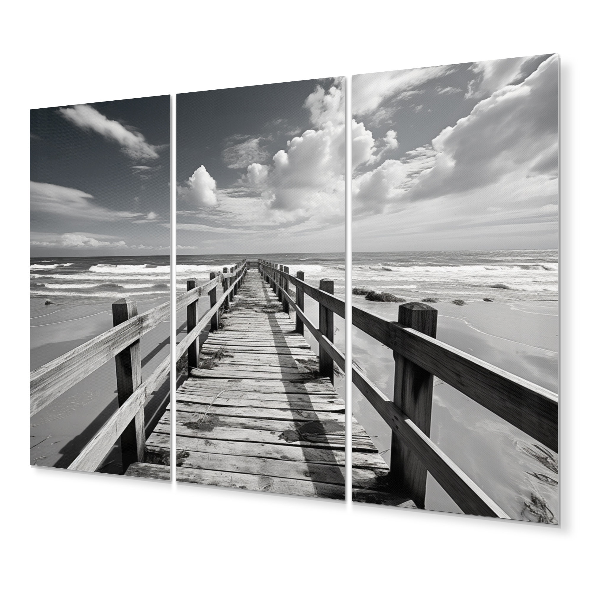 Design Art Monochome Florida Boardwalk Photo - Nautical & Beach Metal ...