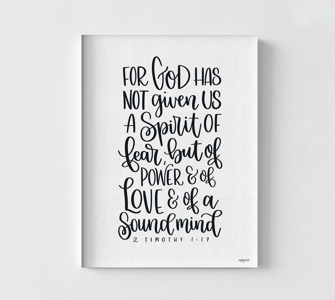 WeFrameArt A Sound Mind, Framed 2 Timothy 1:17 Print, Gods Plan Poster ...
